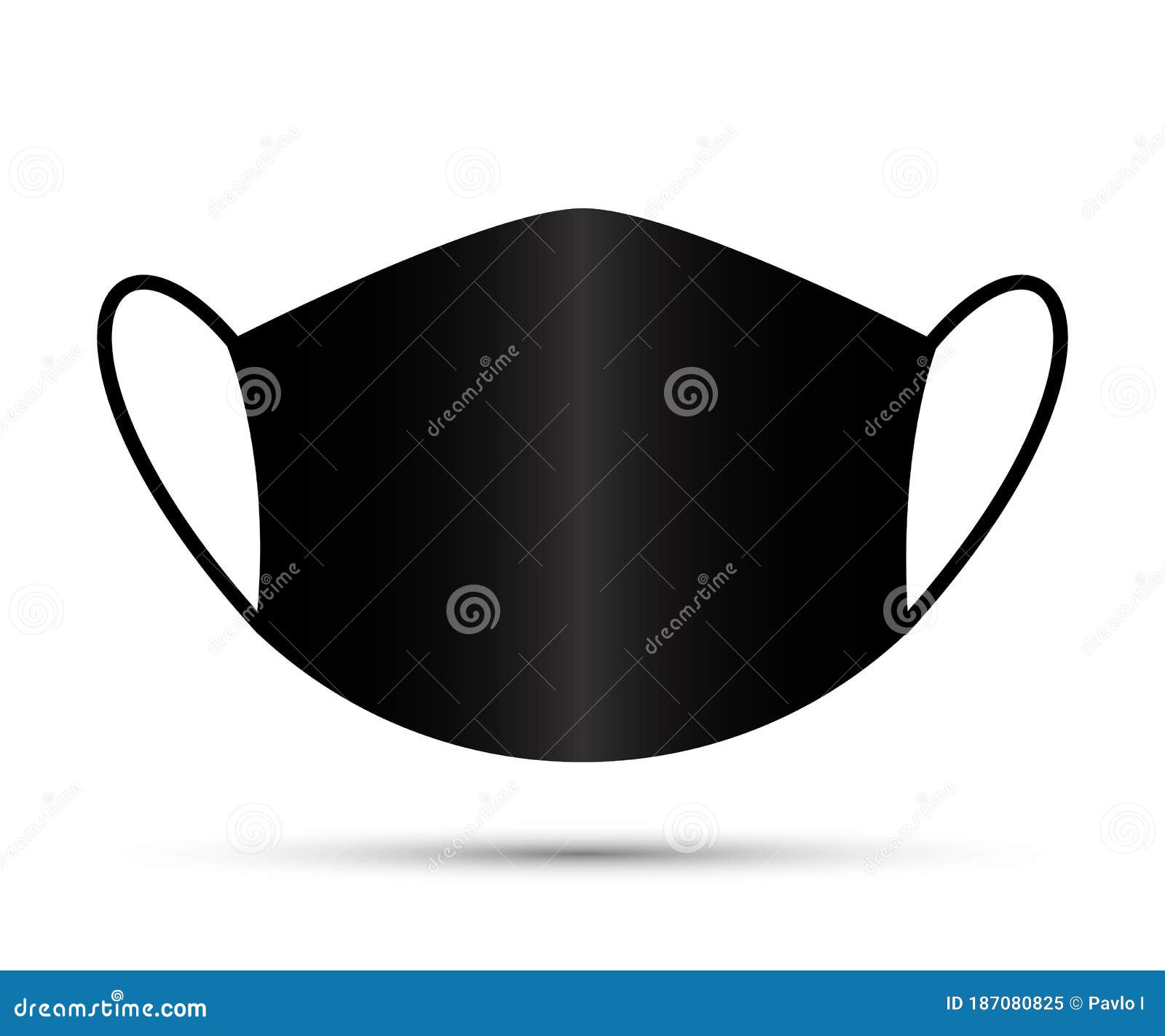 Black Face Mask. Protective Individual Anti Dust Face Mask - Vector ...