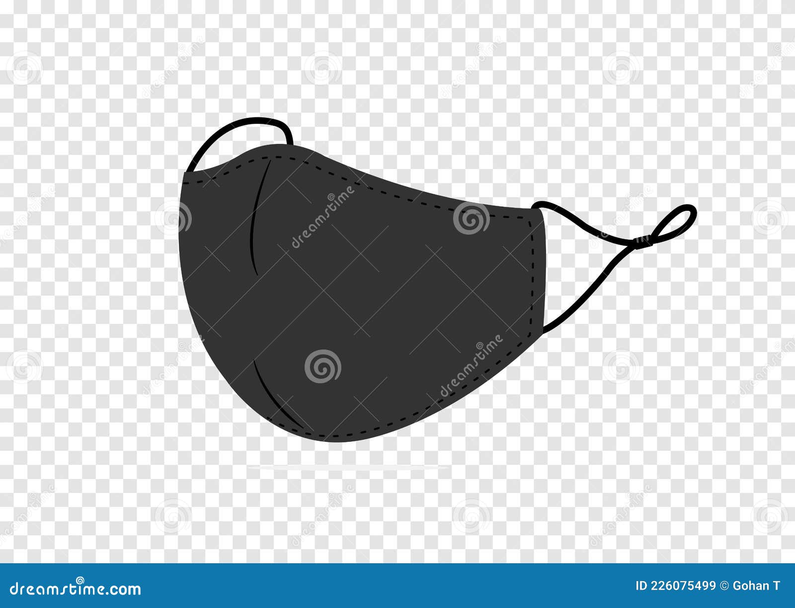 Black Face Mask Vector Isolated on Transparency Background Ep41 Stock ...