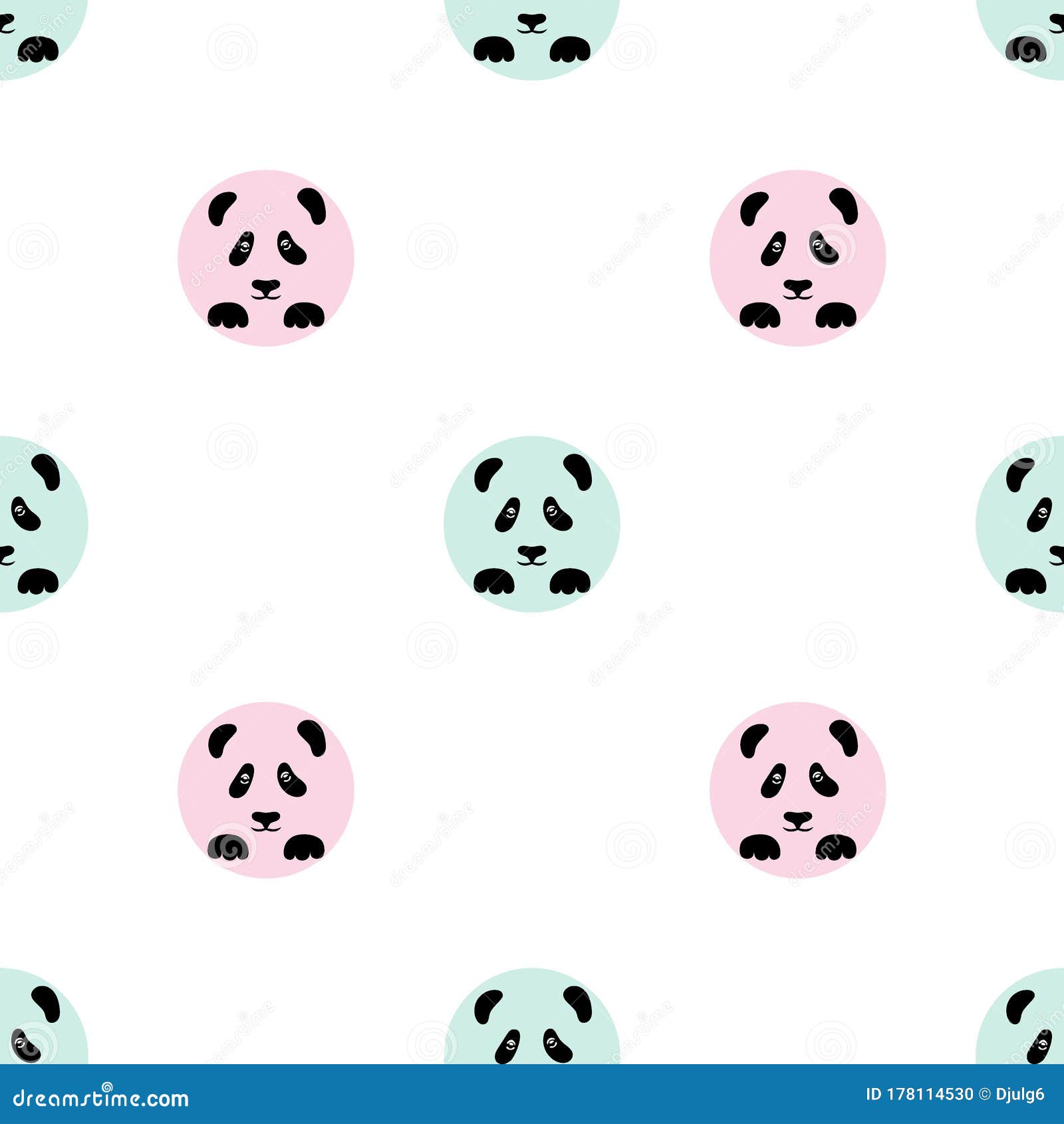 The Black Face of a Panda in a Blue and Pink Circle Panda Bear Icon ...