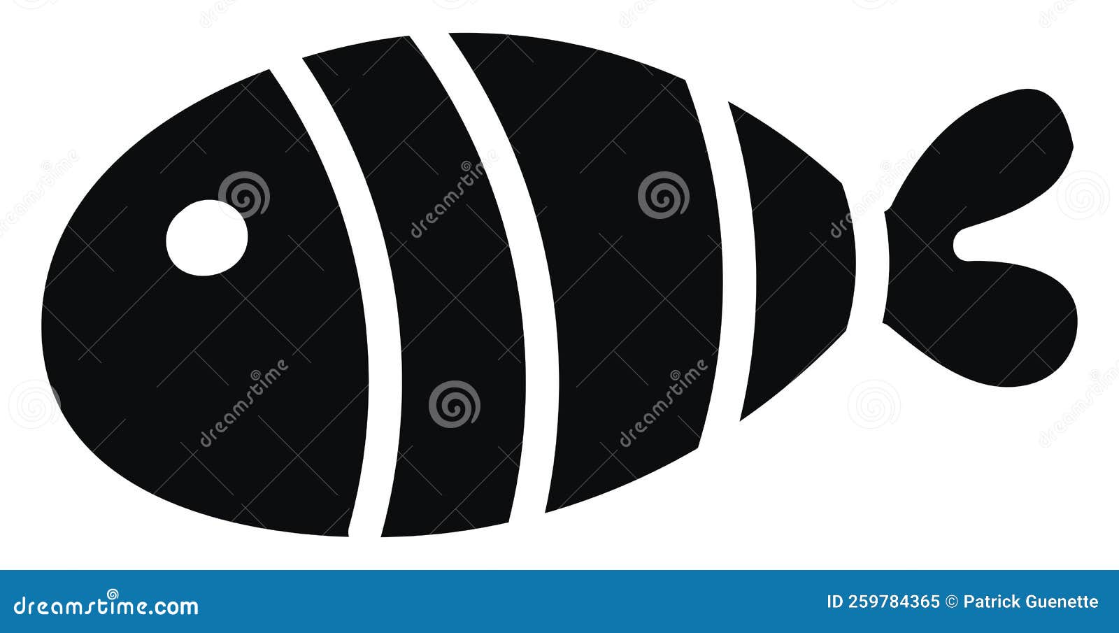 Black Fat Fish with Three White Lines Over it, Icon Stock Vector ...