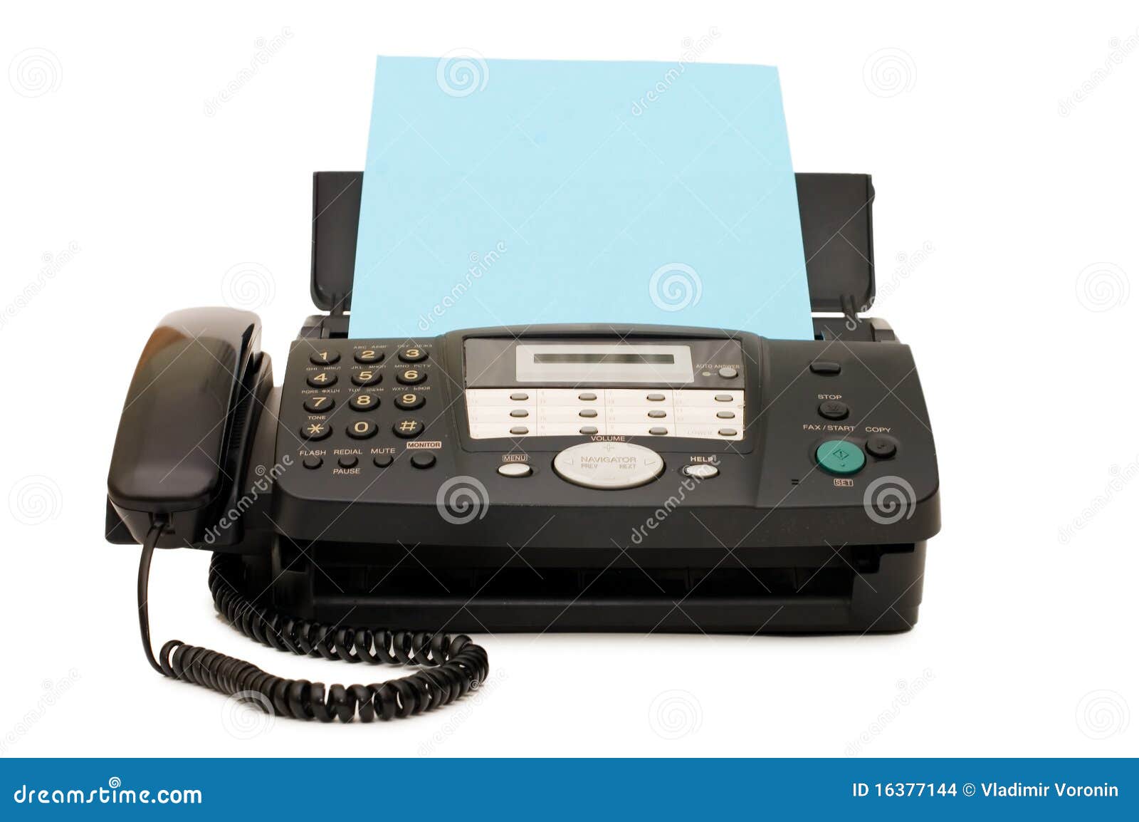 Black Fax Isolated on White Stock Photo - Image of communication ...