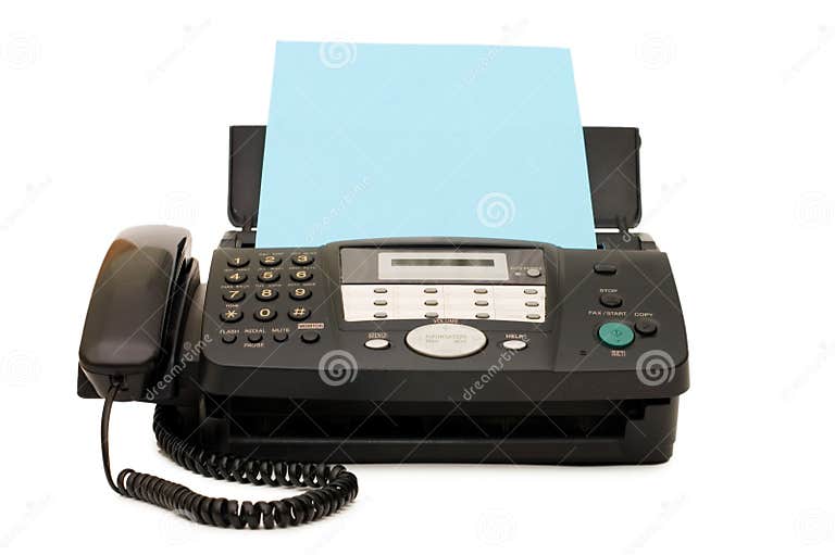 Black Fax Isolated on White Stock Photo - Image of communication ...