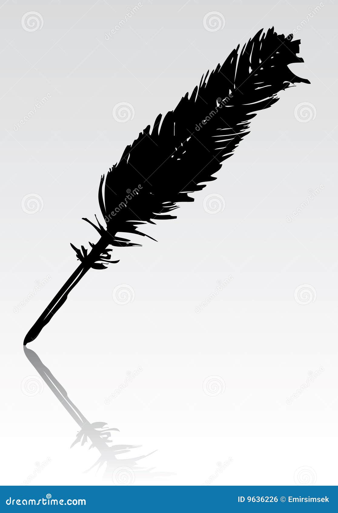 Black Feather, Simple Clip Art On White Background, Bold Black Lines ...