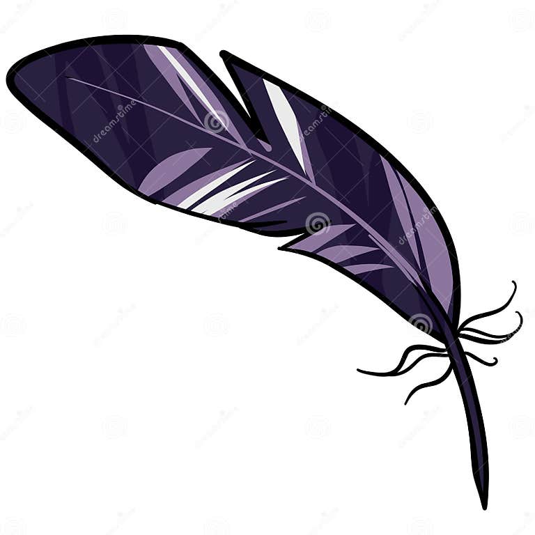 Black Feather. Crow Pen, Vector Illustration of a Feather Stock Vector ...