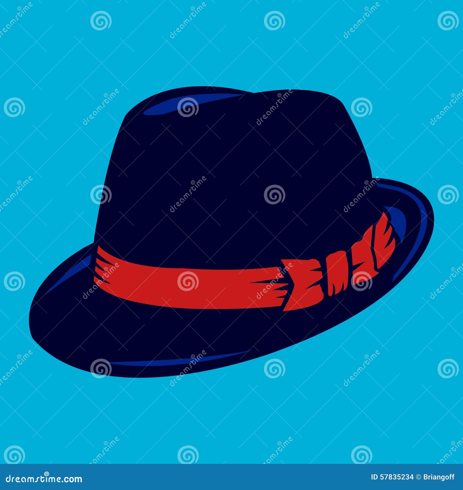 Black Fedora Hat Illustration Cartoon Vector | CartoonDealer.com #110405563