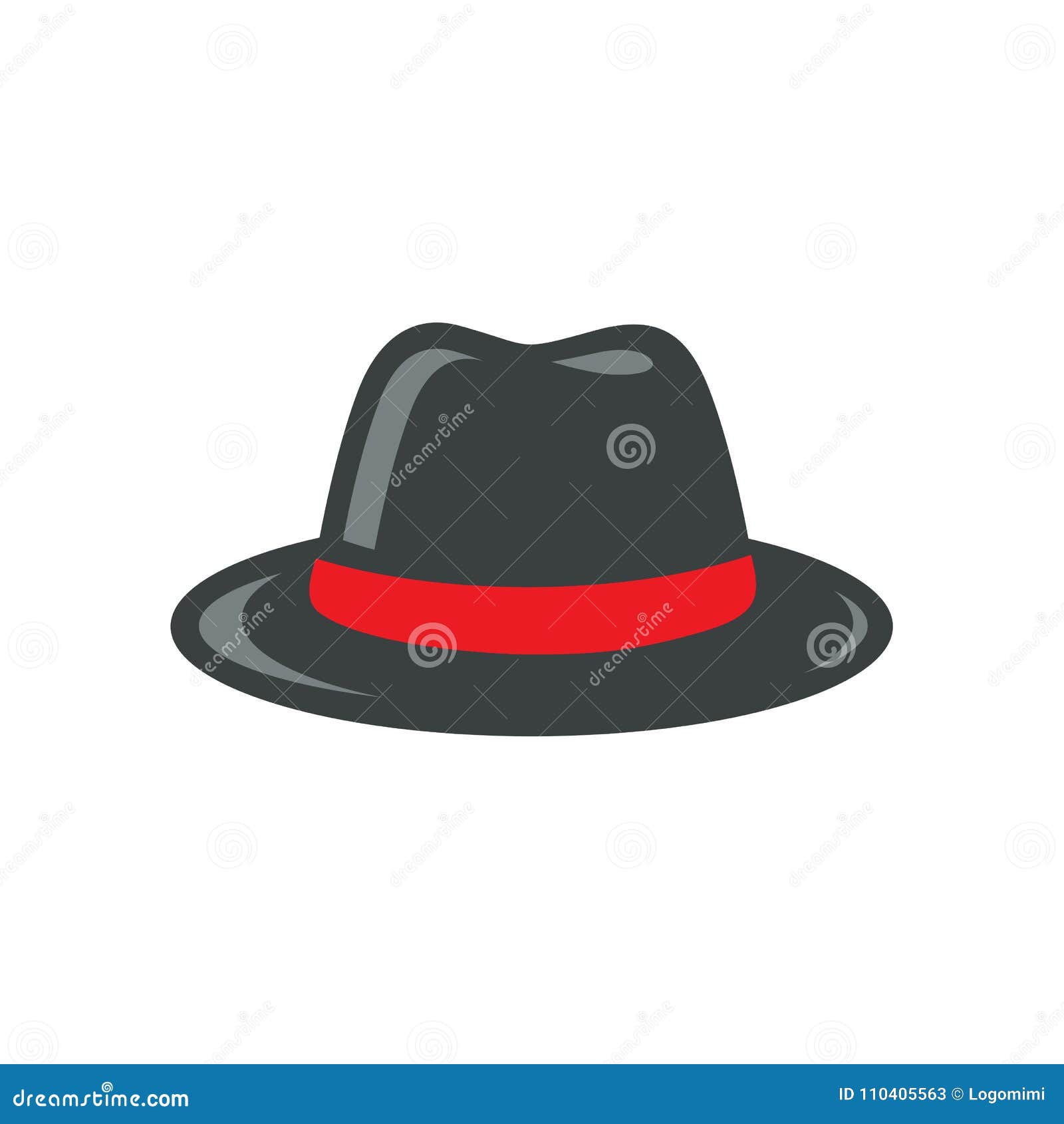 Black Fedora Hat Illustration Stock Vector - Illustration of concept ...