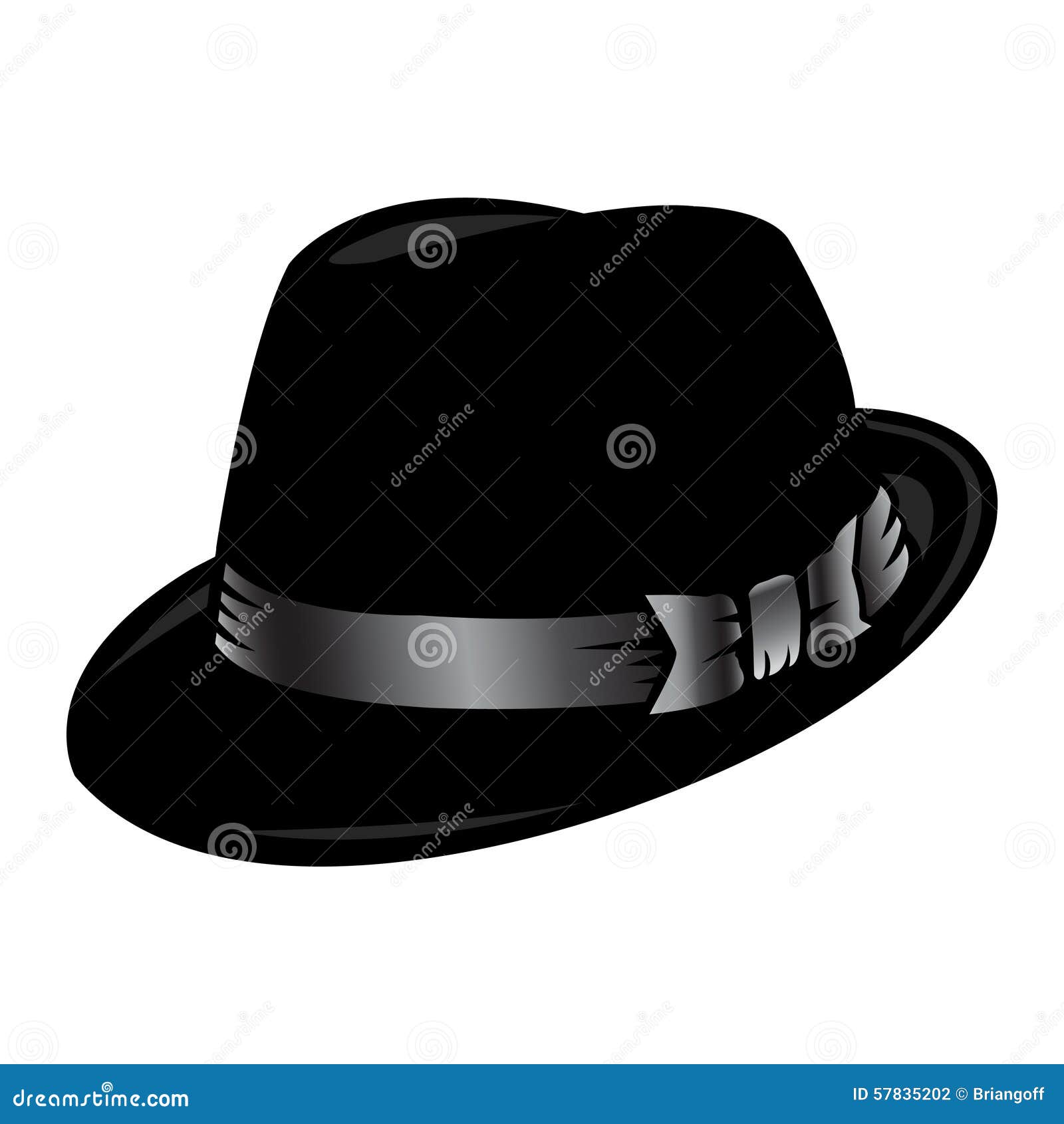 Black Fedora Hat Illustration Cartoon Vector | CartoonDealer.com #110405563