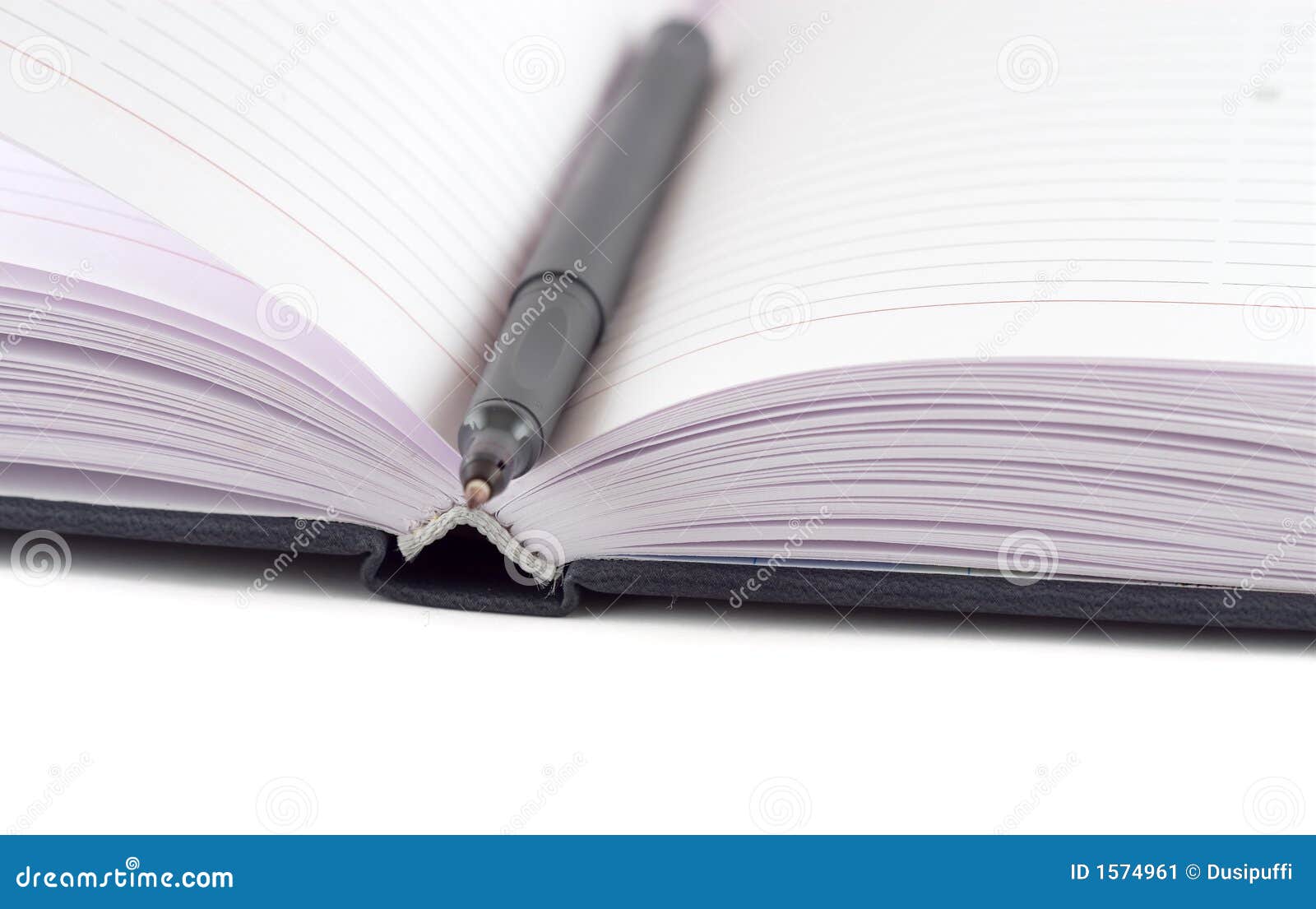 Black Felt-tip Lying on Opened Notebook Stock Image - Image of note ...