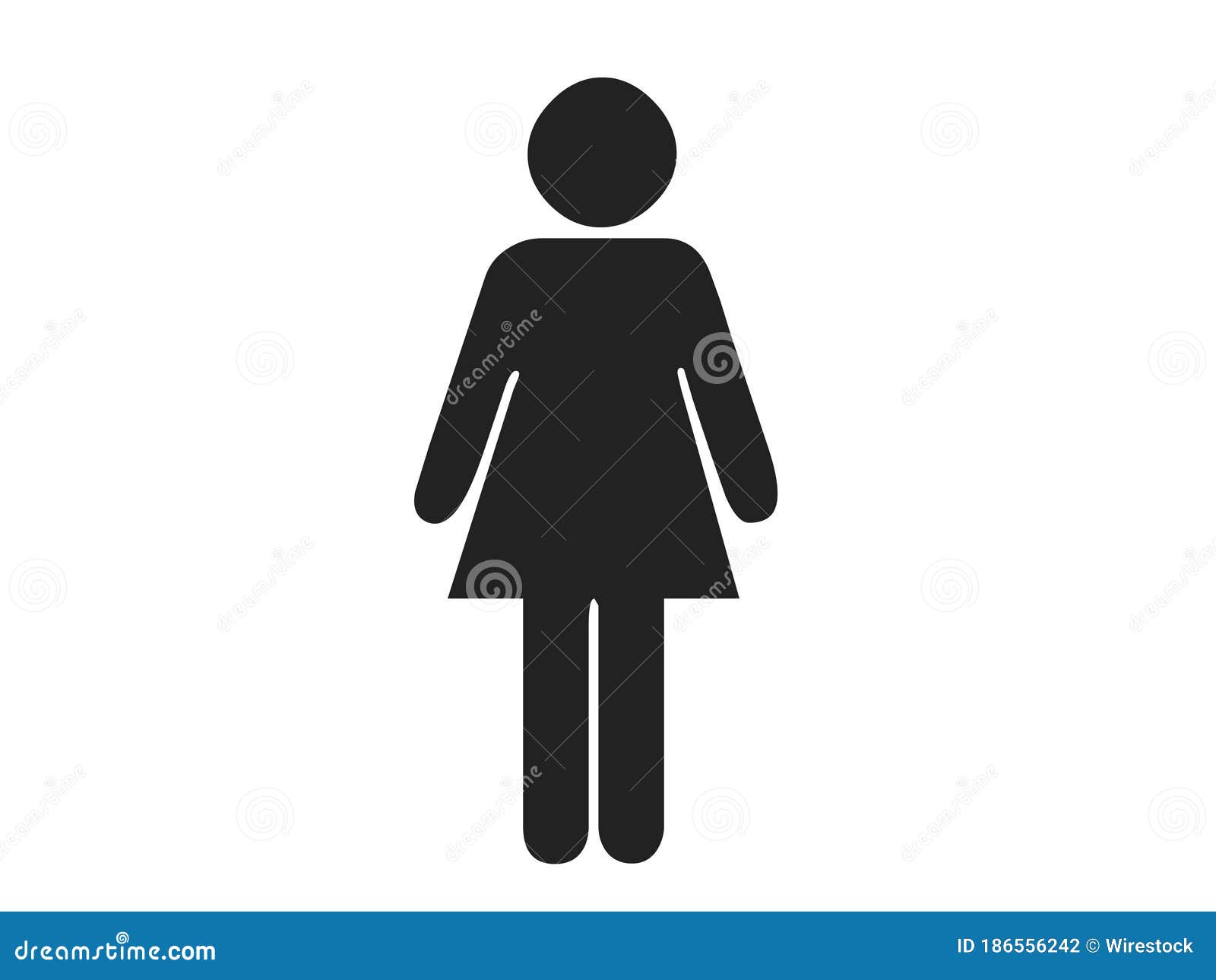 Black Female Icon Isolated on the White Background Stock Illustration ...