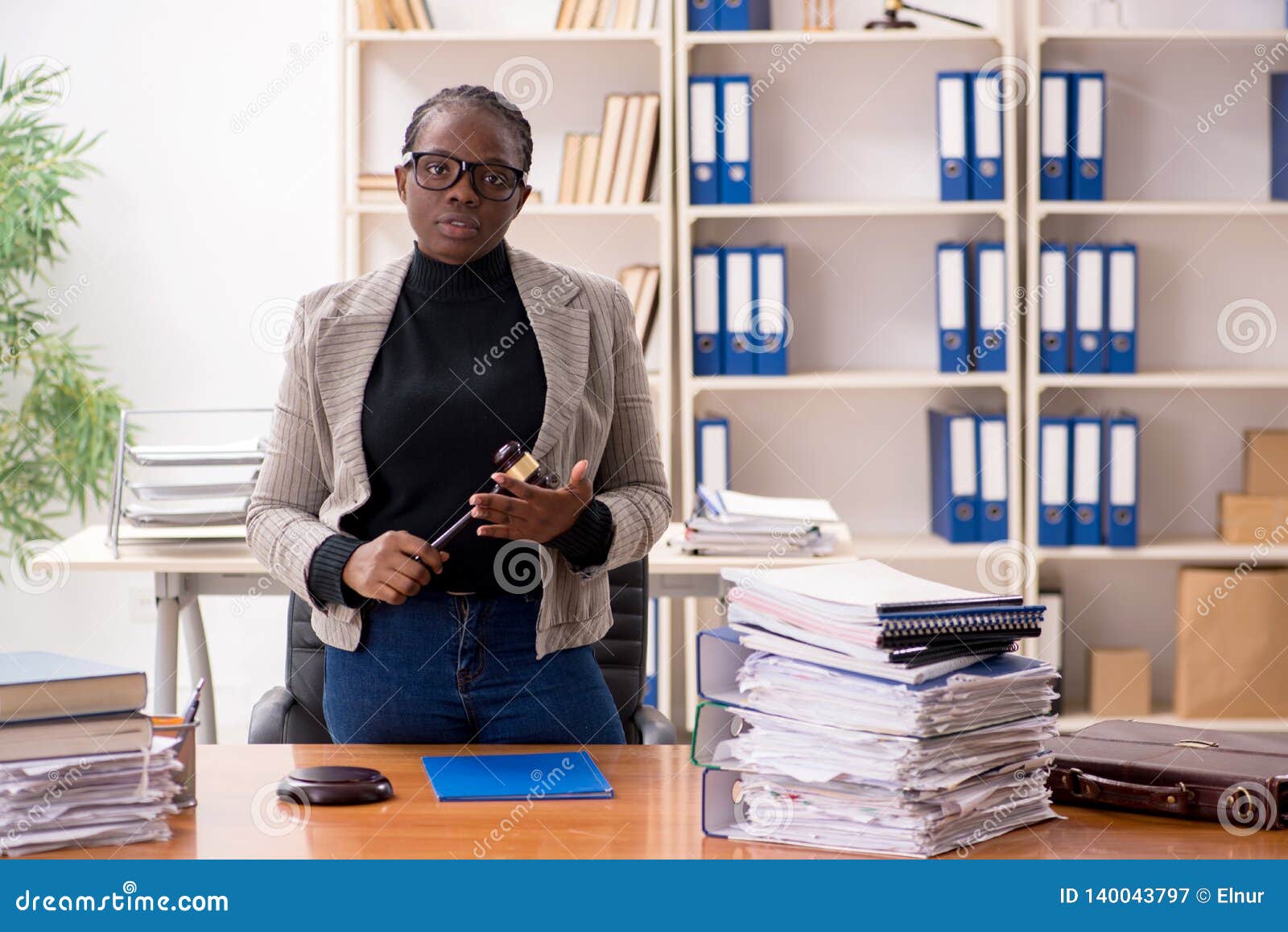 The Black Female Lawyer in Courthouse Stock Image - Image of judge ...