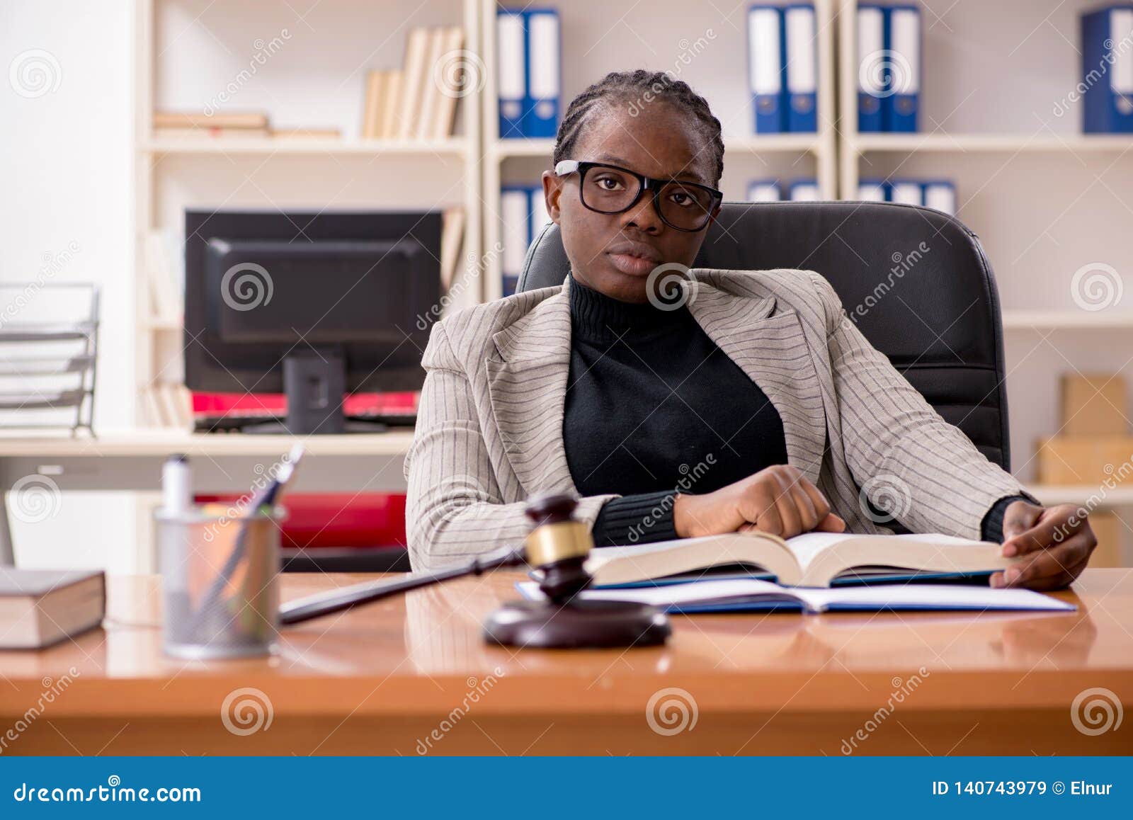 The Black Female Lawyer in Courthouse Stock Image - Image of attorney ...
