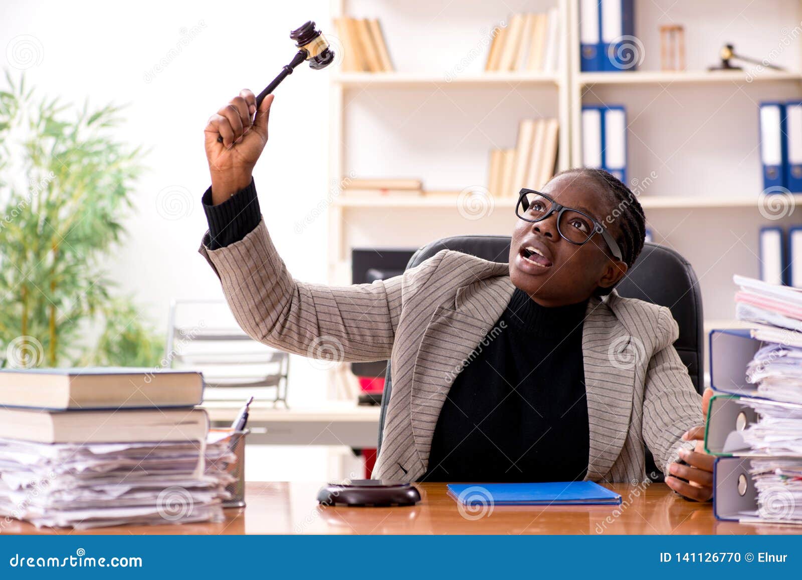 The Black Female Lawyer in Courthouse Stock Photo - Image of court ...