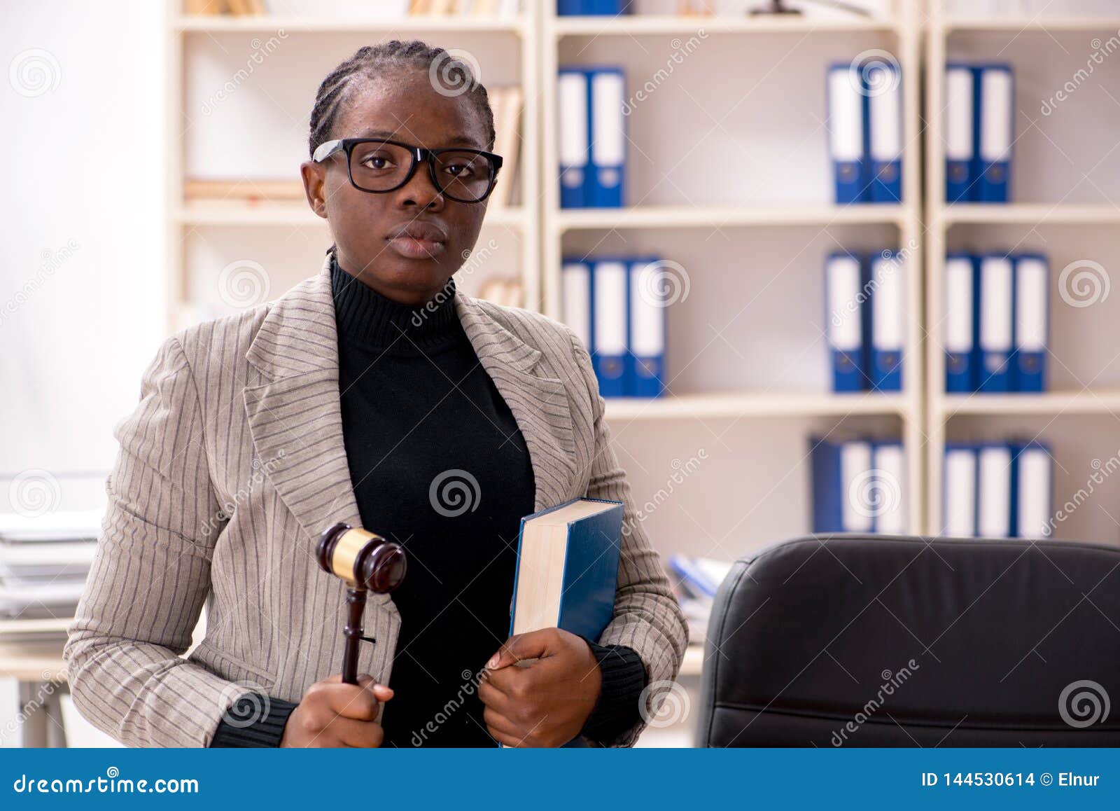 The Black Female Lawyer in Courthouse Stock Photo - Image of arbitrate ...