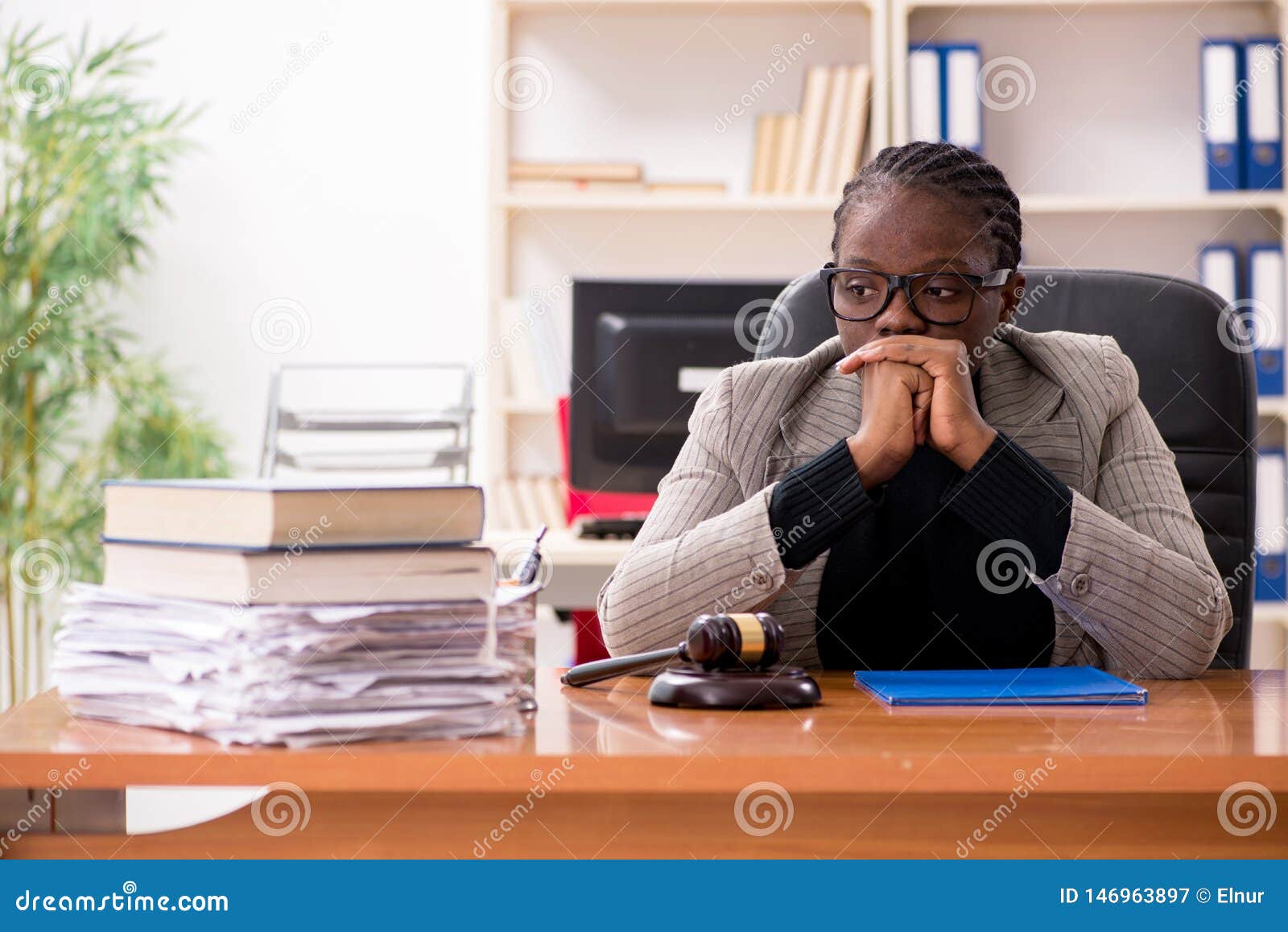 The Black Female Lawyer in Courthouse Stock Image - Image of liberty ...