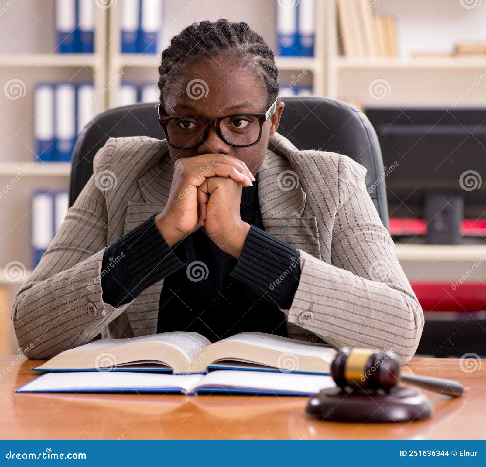 Black Female Lawyer in Courthouse Stock Photo - Image of barrister ...