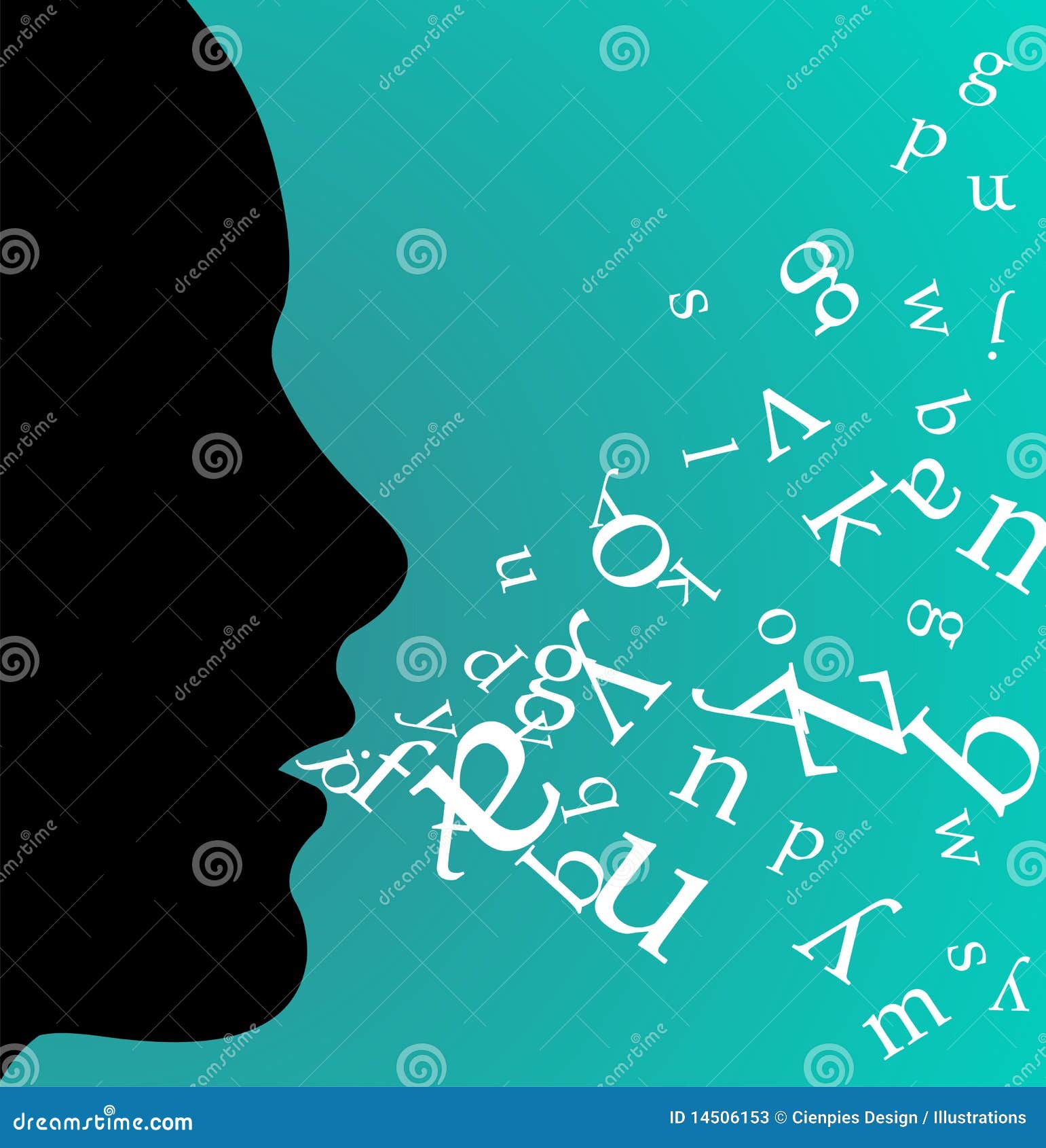 Black Female Profile Speaking Stock Vector - Illustration of literature ...