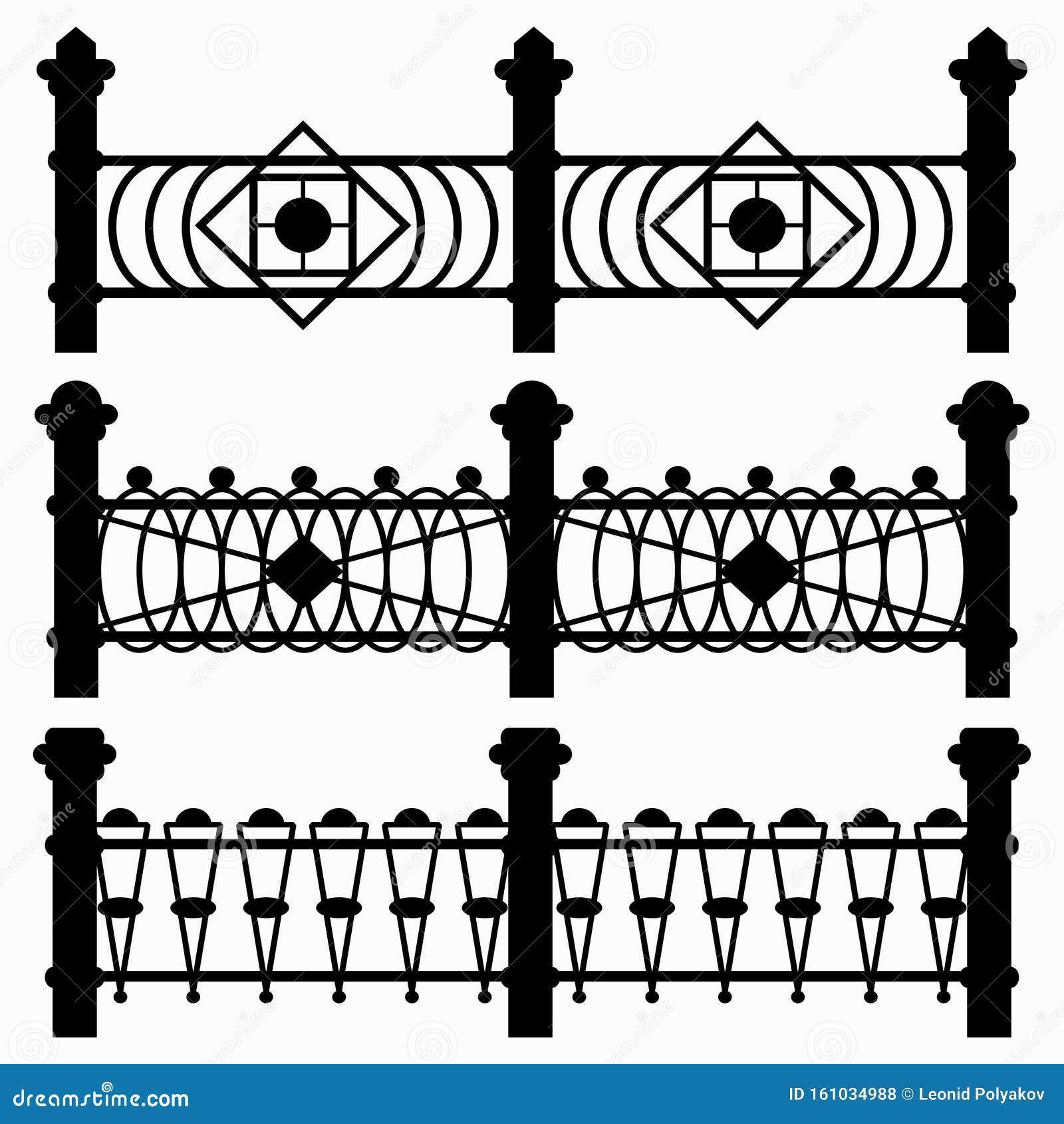 Black Fences Collection Of Symbols Stock Illustration | CartoonDealer ...