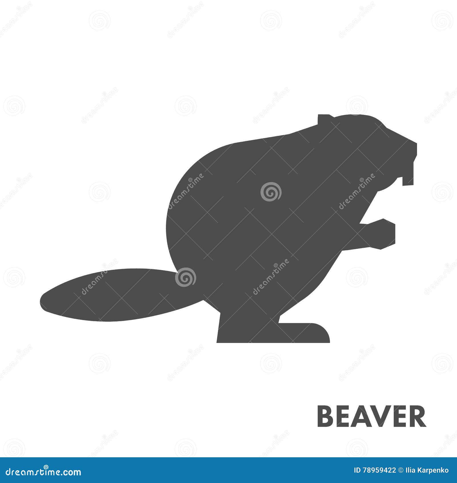 Black figure of beaver. stock illustration. Illustration of beaver ...