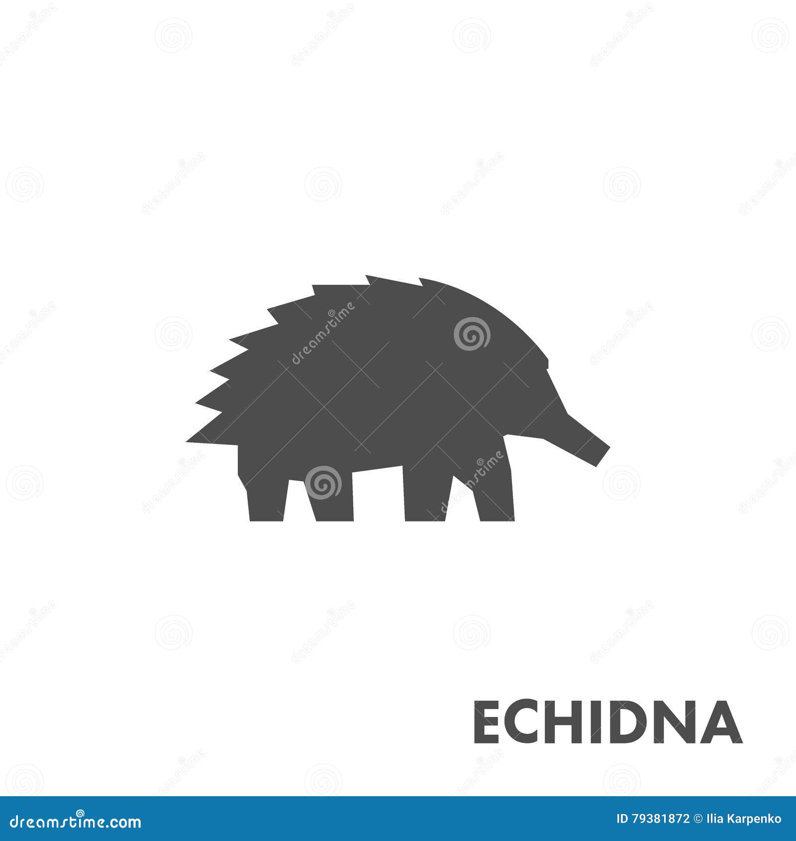 Echidna Vector Logo. Thin Line Elegant Style Echidna Illustration | CartoonDealer.com #145469357