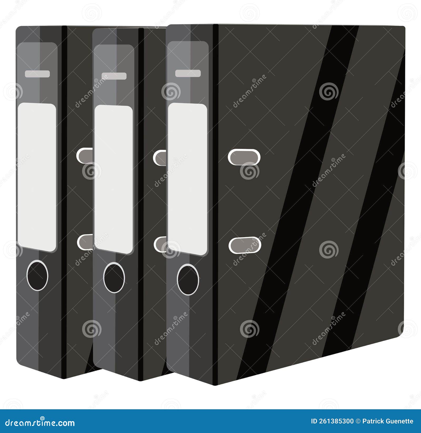 Black file clips, icon stock vector. Illustration of paperclip - 261385300