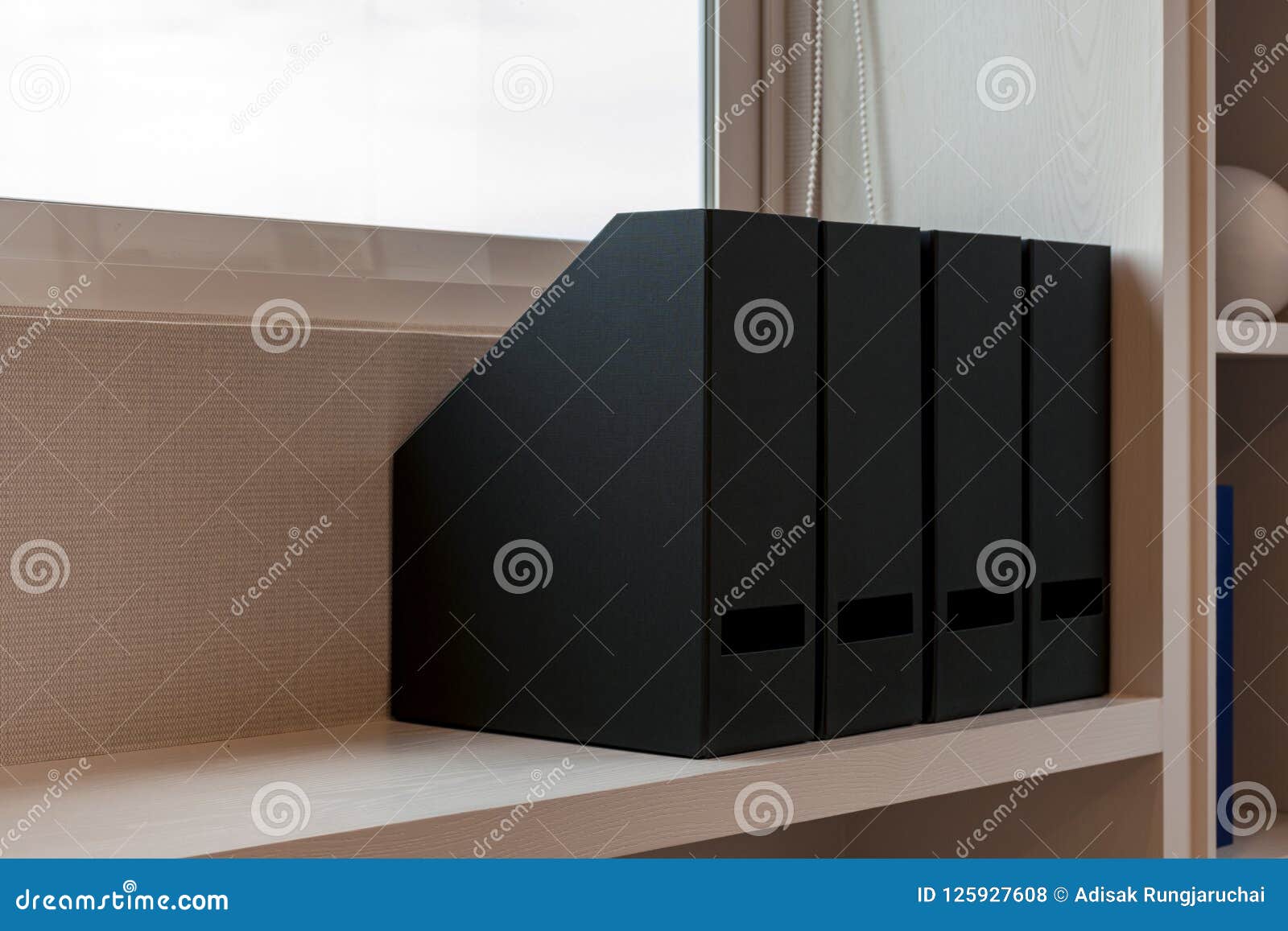 Black File Folder for Office Report Paper Stock Photo - Image of drawer ...