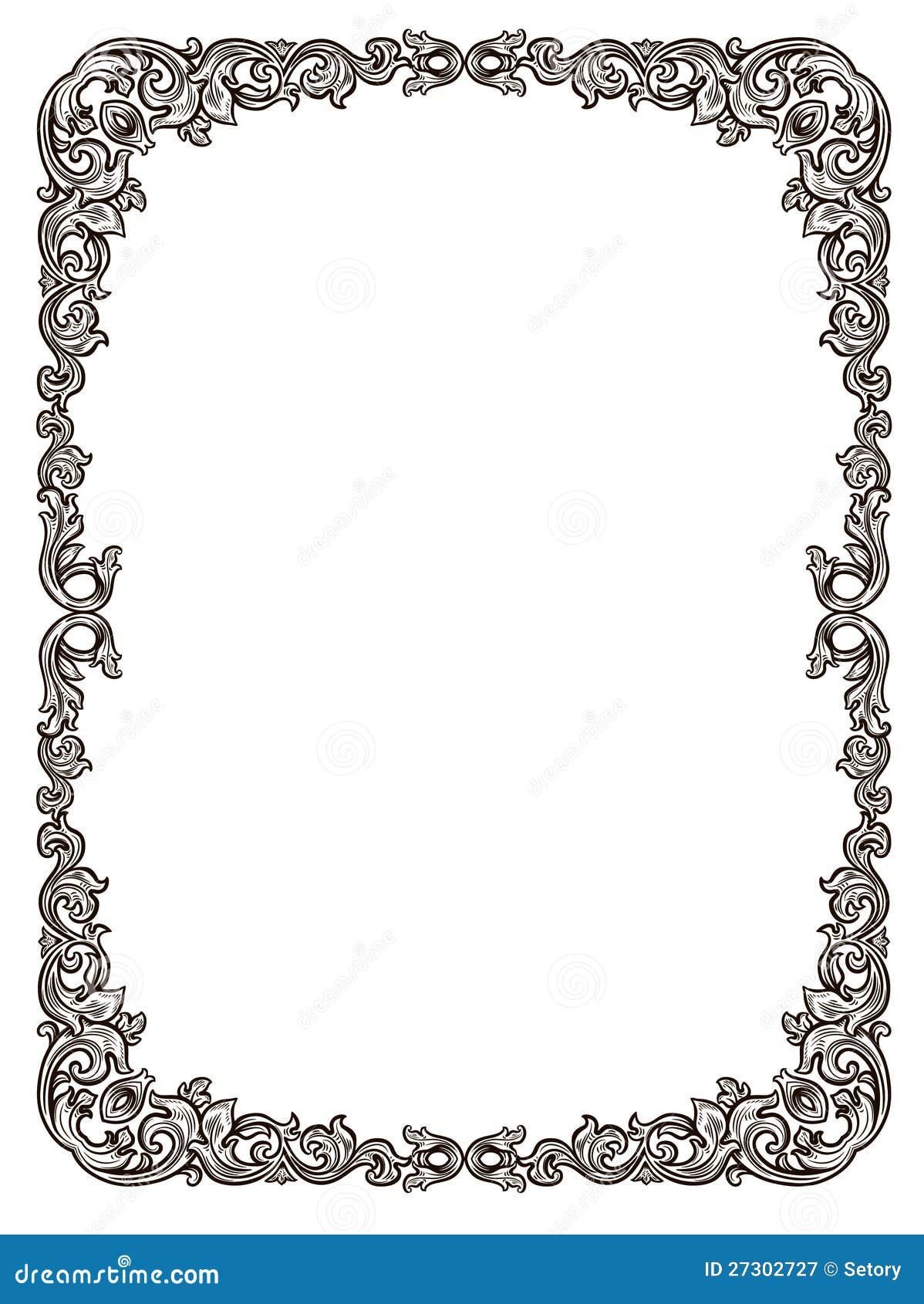 Black filigree frame stock illustration. Illustration of 19401980 ...