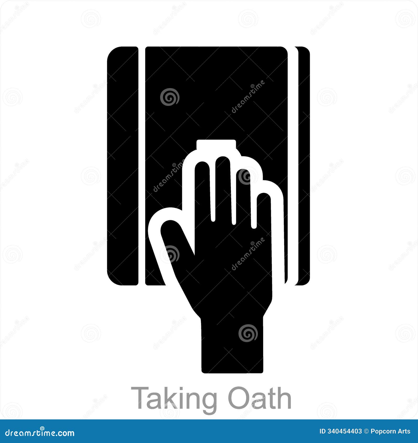 Taking Oath and Hand Icon Concept Stock Illustration - Illustration of ...