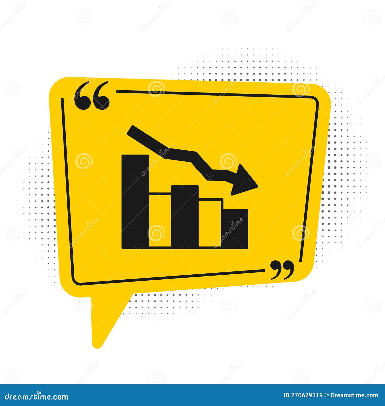 Black Financial Growth Decrease Icon Isolated on White Background. Increasing Revenue Stock ...