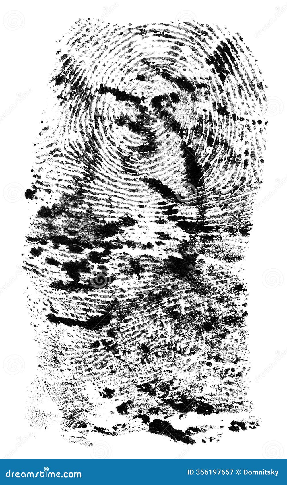 Black Fingerprint of the Index Finger Isolated on White Background ...