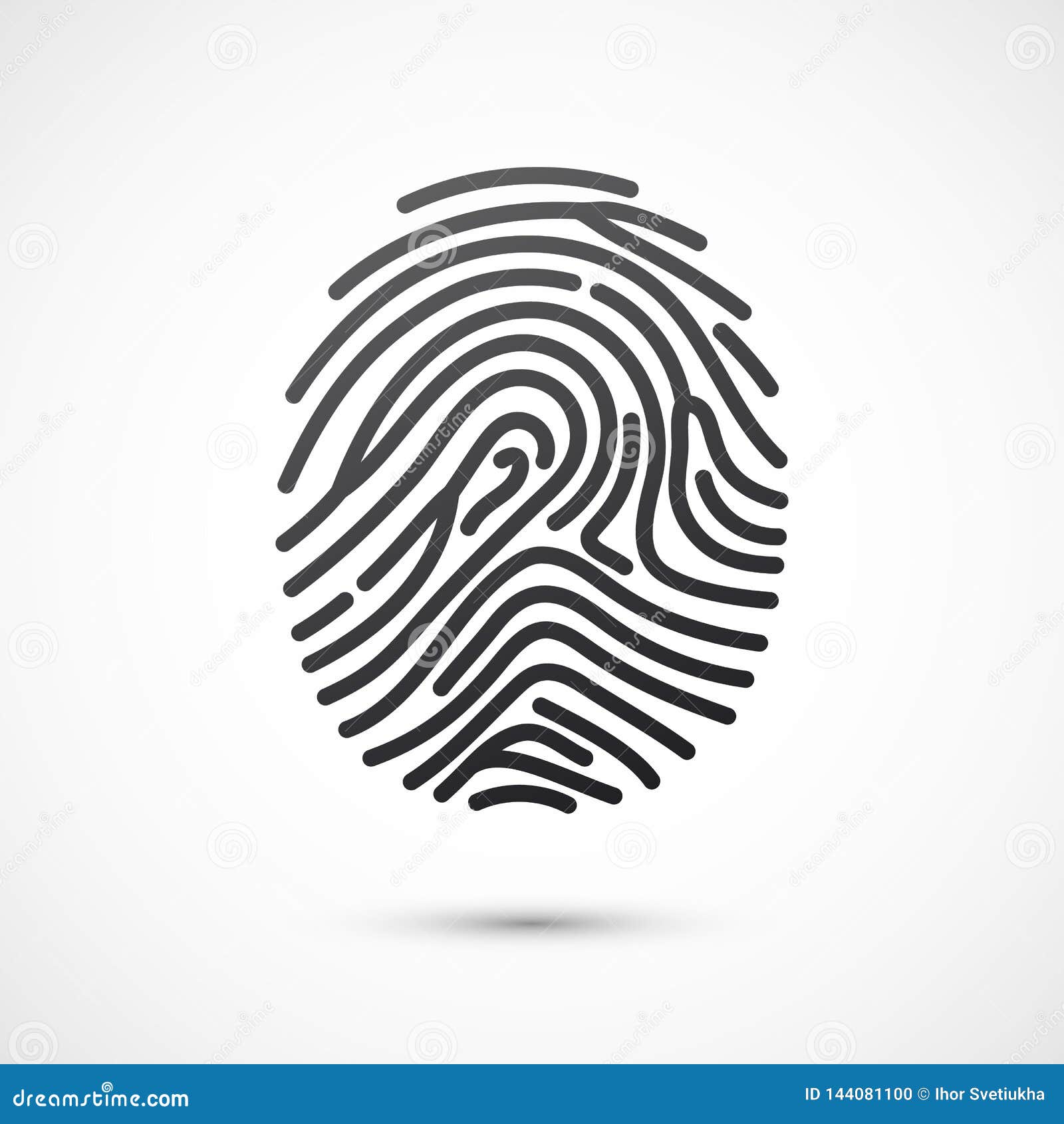 Black Fingerprint Isolated on White Background. Vector Illustration ...