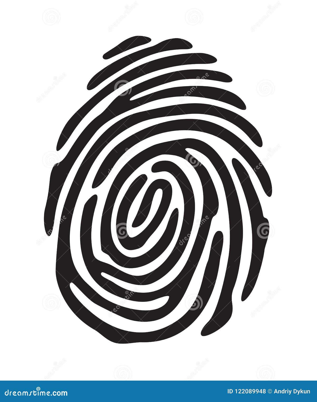 Black fingerprint shape stock vector. Illustration of fingermark ...