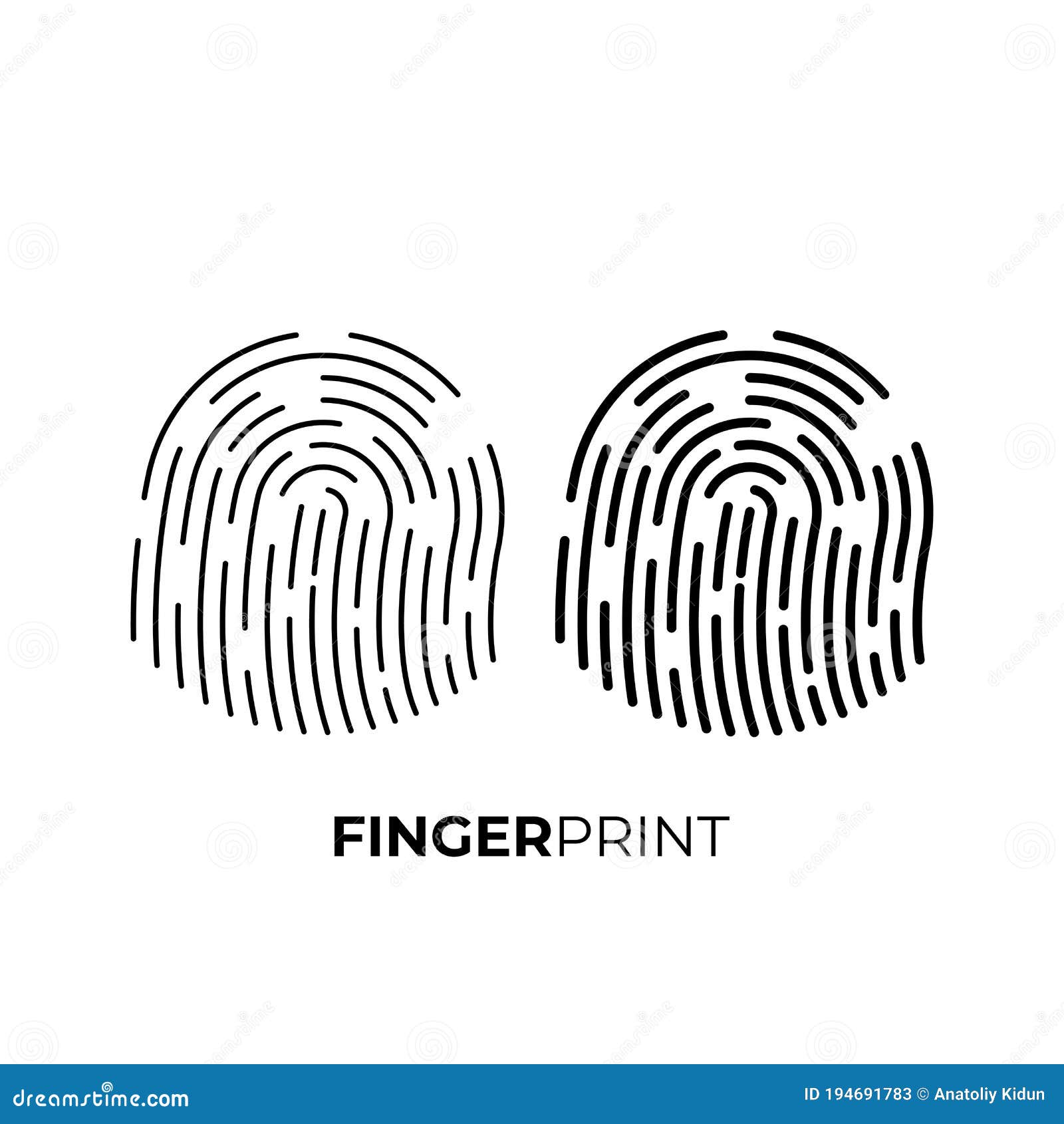 Black Fingerprint Shape. Secure Identification Stock Vector ...