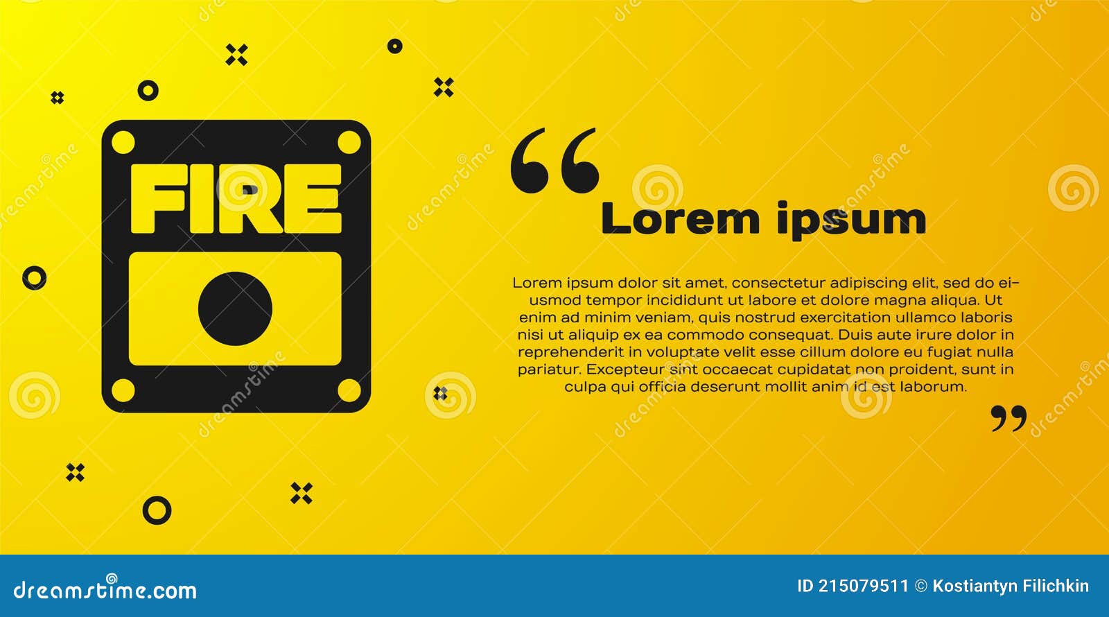 Black Fire Alarm System Icon Isolated on Yellow Background. Pull Danger ...