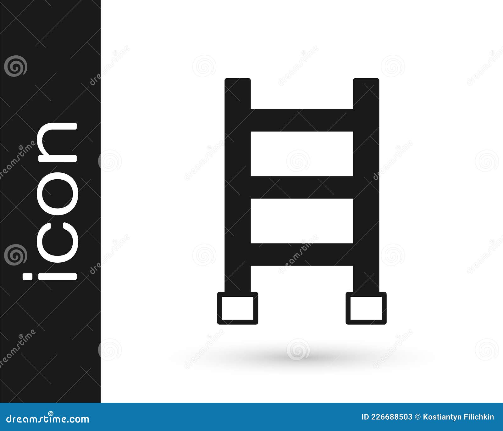 Fireman Scaling Ladder Line Icon. Man On The Stairs Fire Escape Outline ...