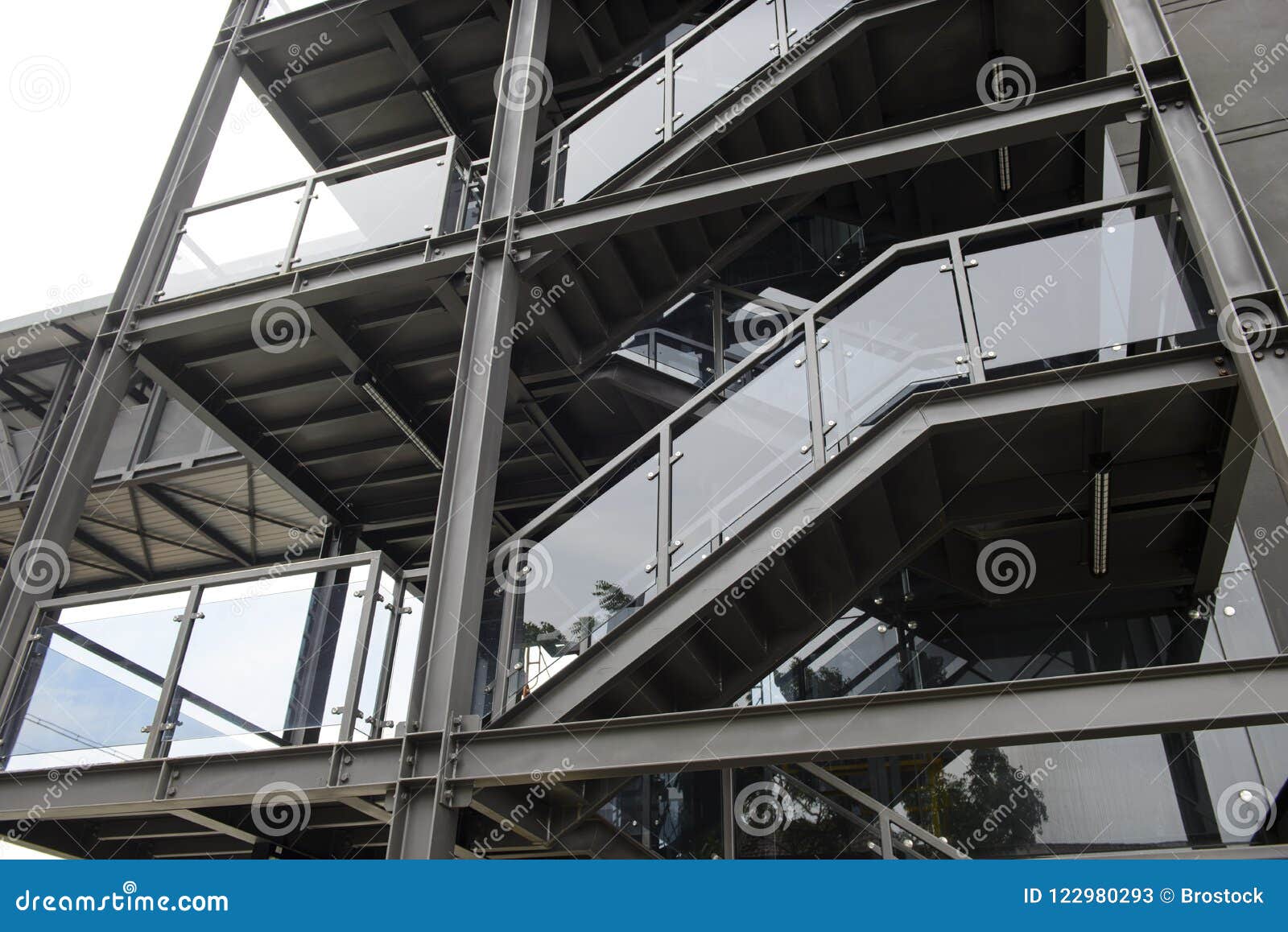 Black Fire Escape at an Office Building Stock Image - Image of urban ...