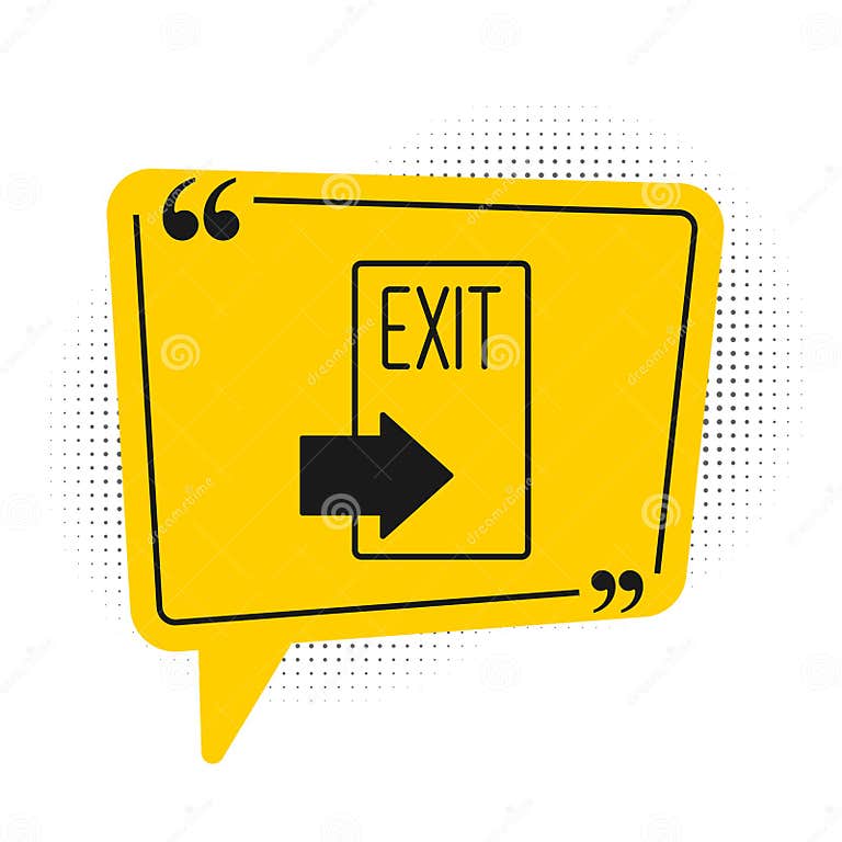 Black Fire Exit Icon Isolated on White Background. Fire Emergency Icon ...