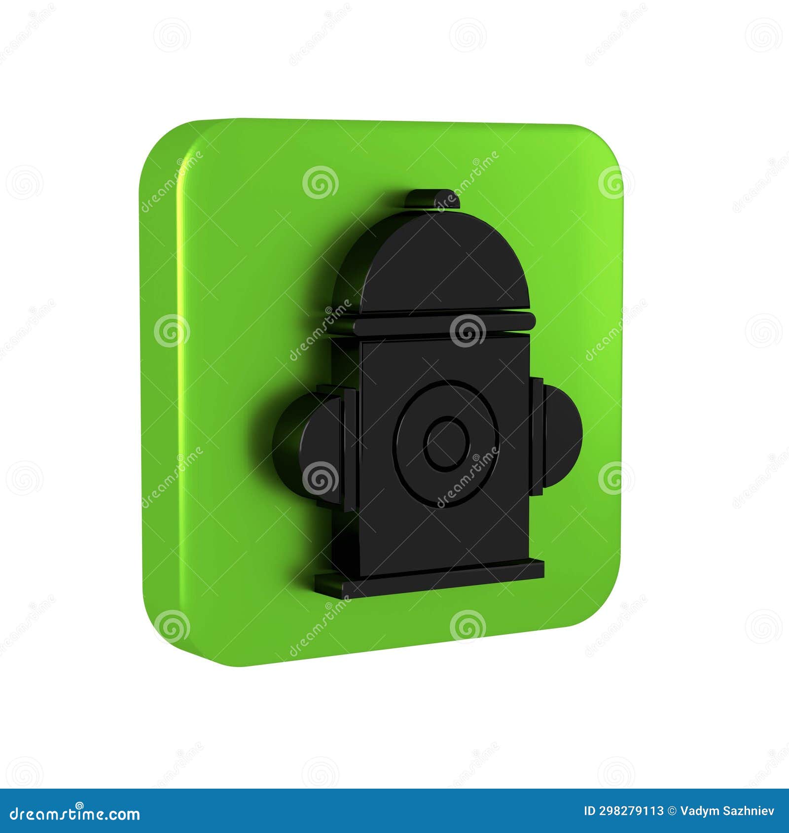 Black Fire Hydrant Icon Isolated on Transparent Background. Green ...