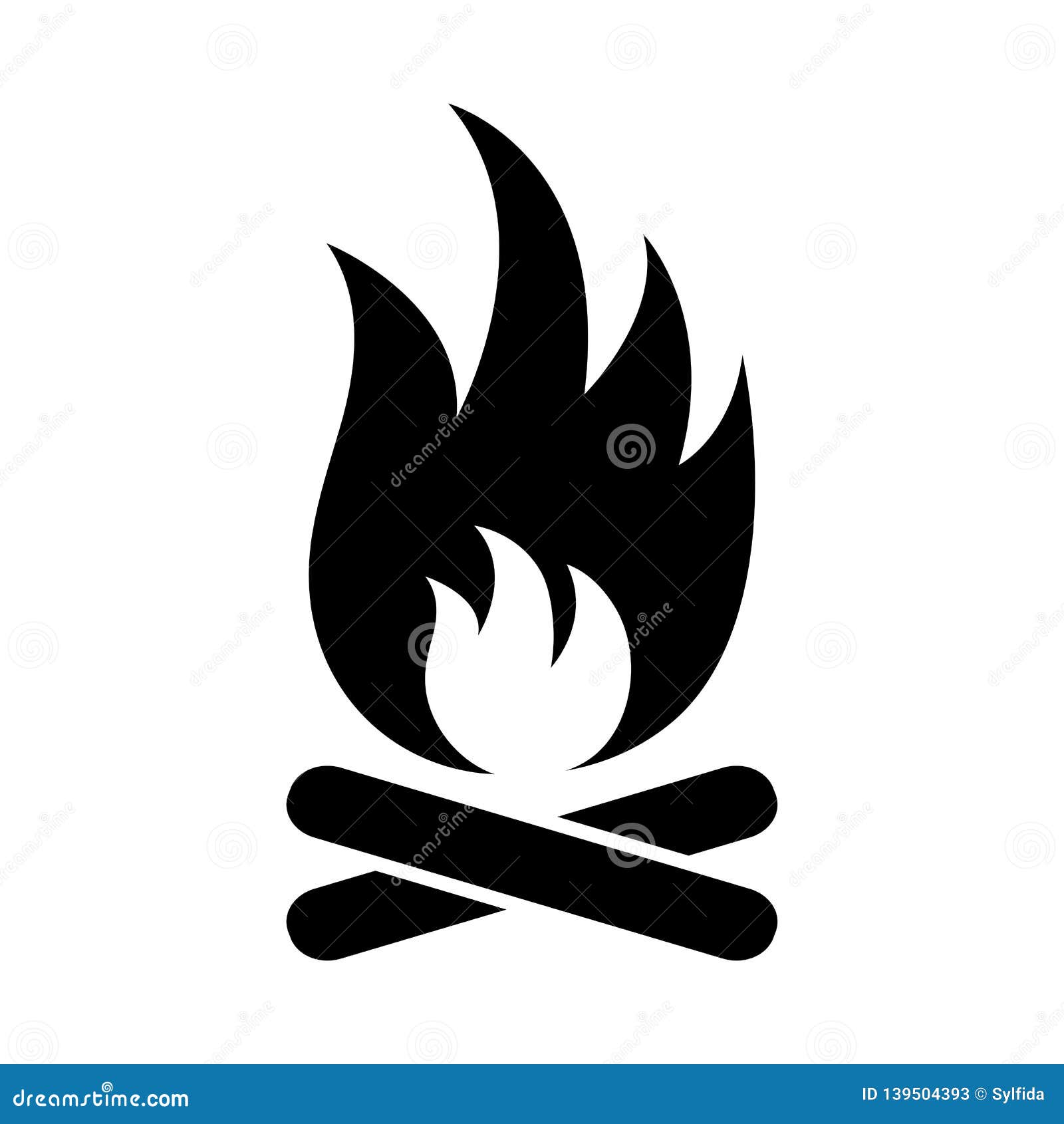 Black Fire Icon. Vector Illustration Stock Illustration - Illustration ...