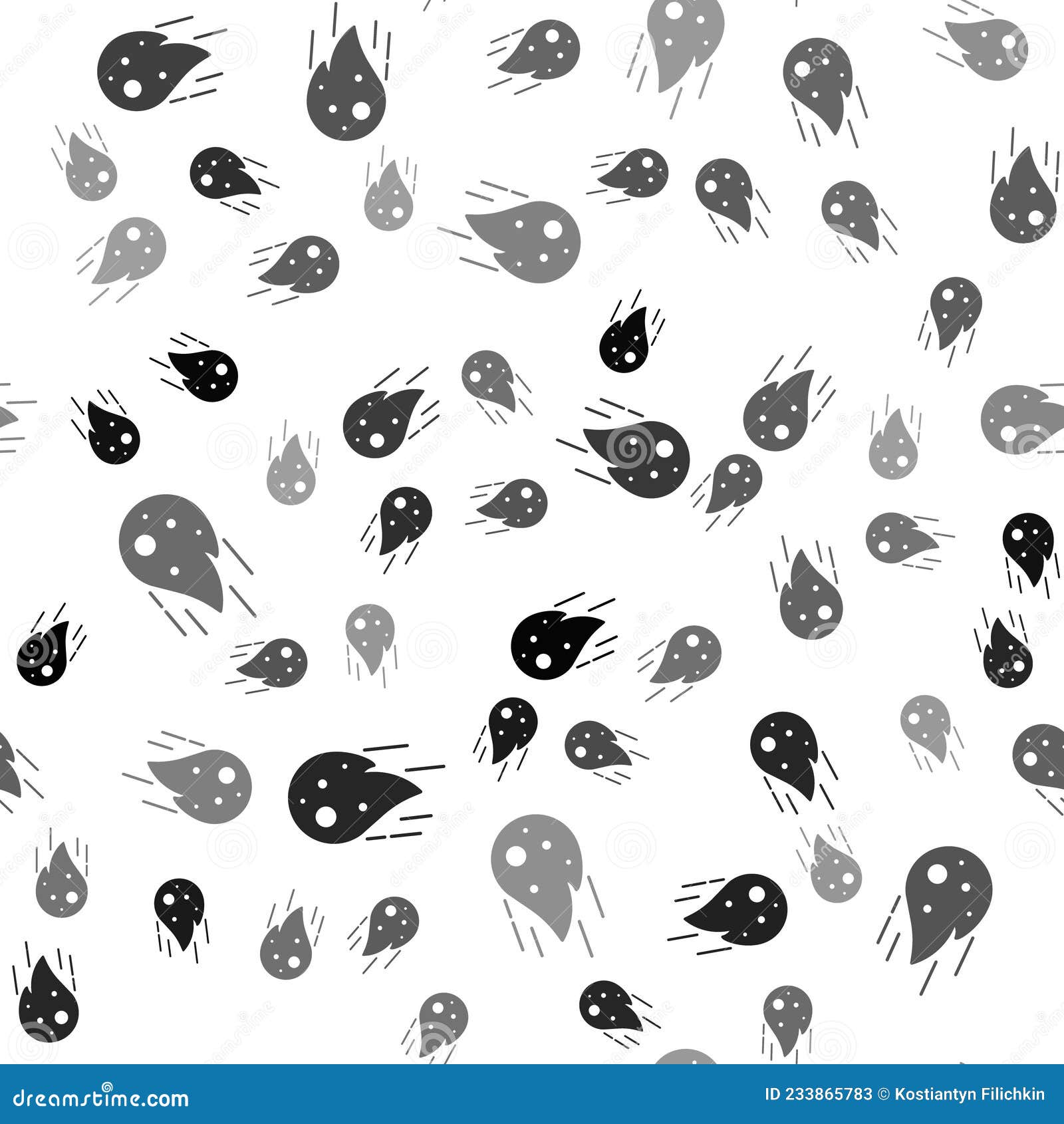 Black Fireball Icon Isolated Seamless Pattern on White Background ...
