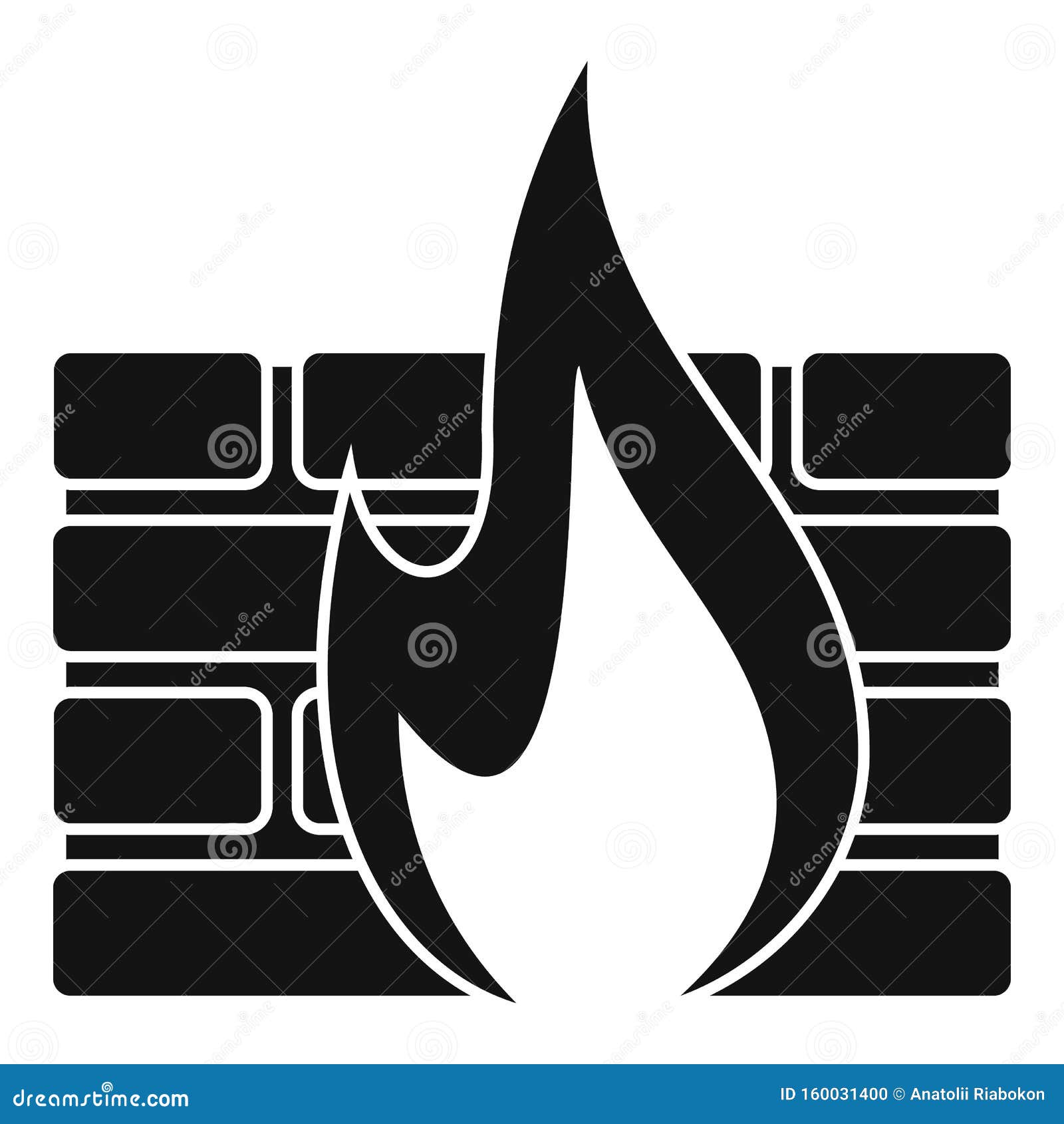 Black Firewall Icon, Simple Style Stock Vector - Illustration of ...