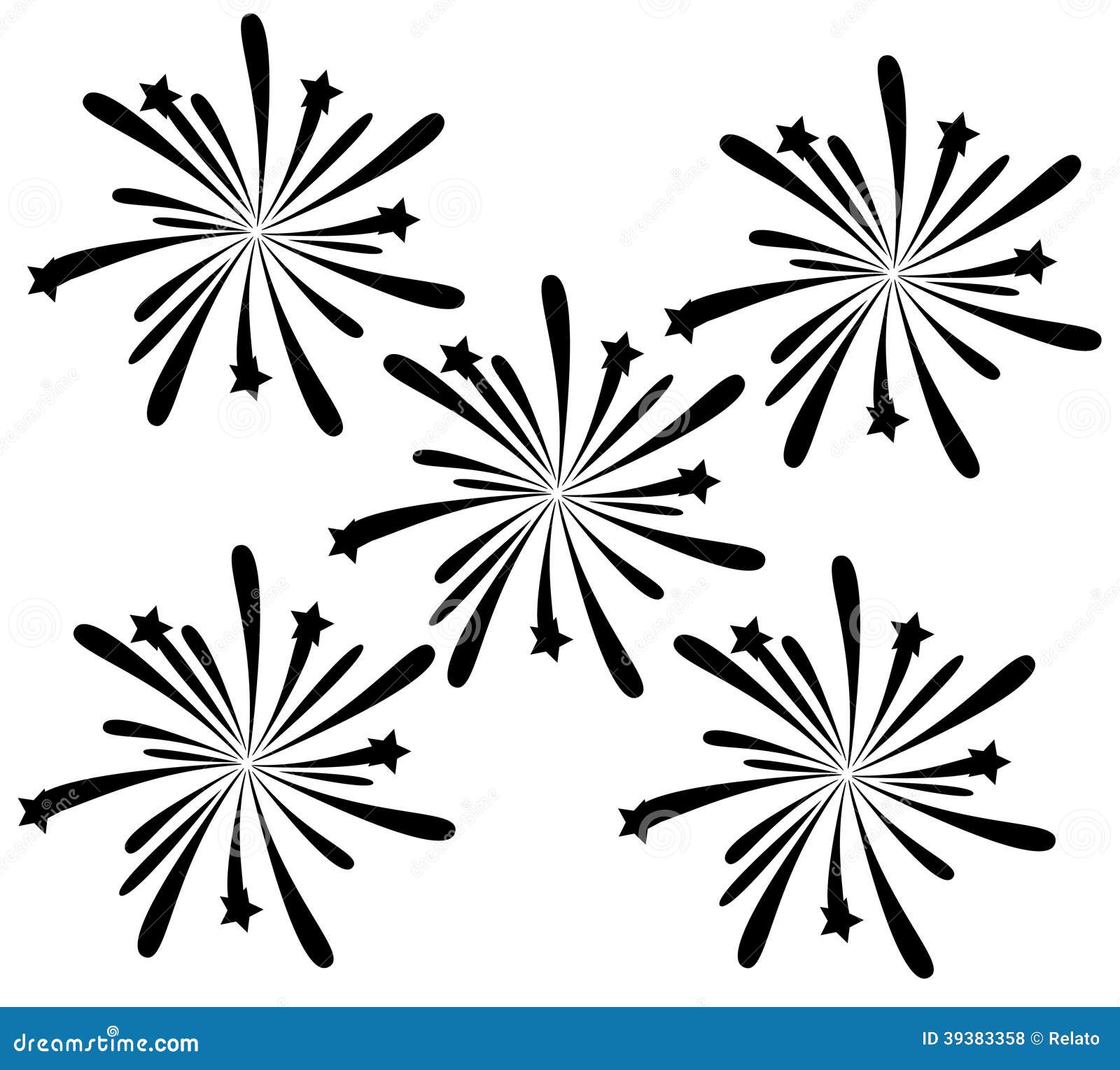 Fireworks Vector Black And White