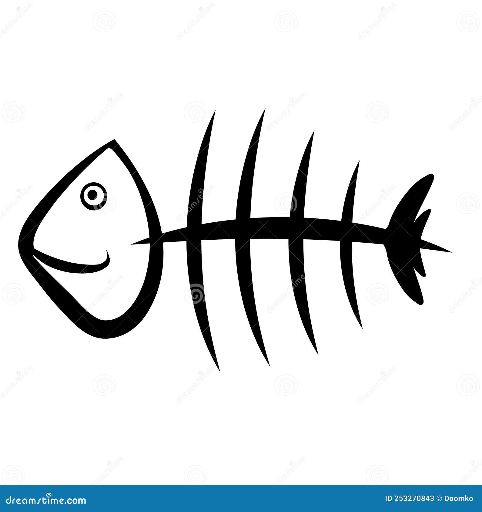 Black Fish Bone Vector Icon Stock Vector - Illustration of dead ...