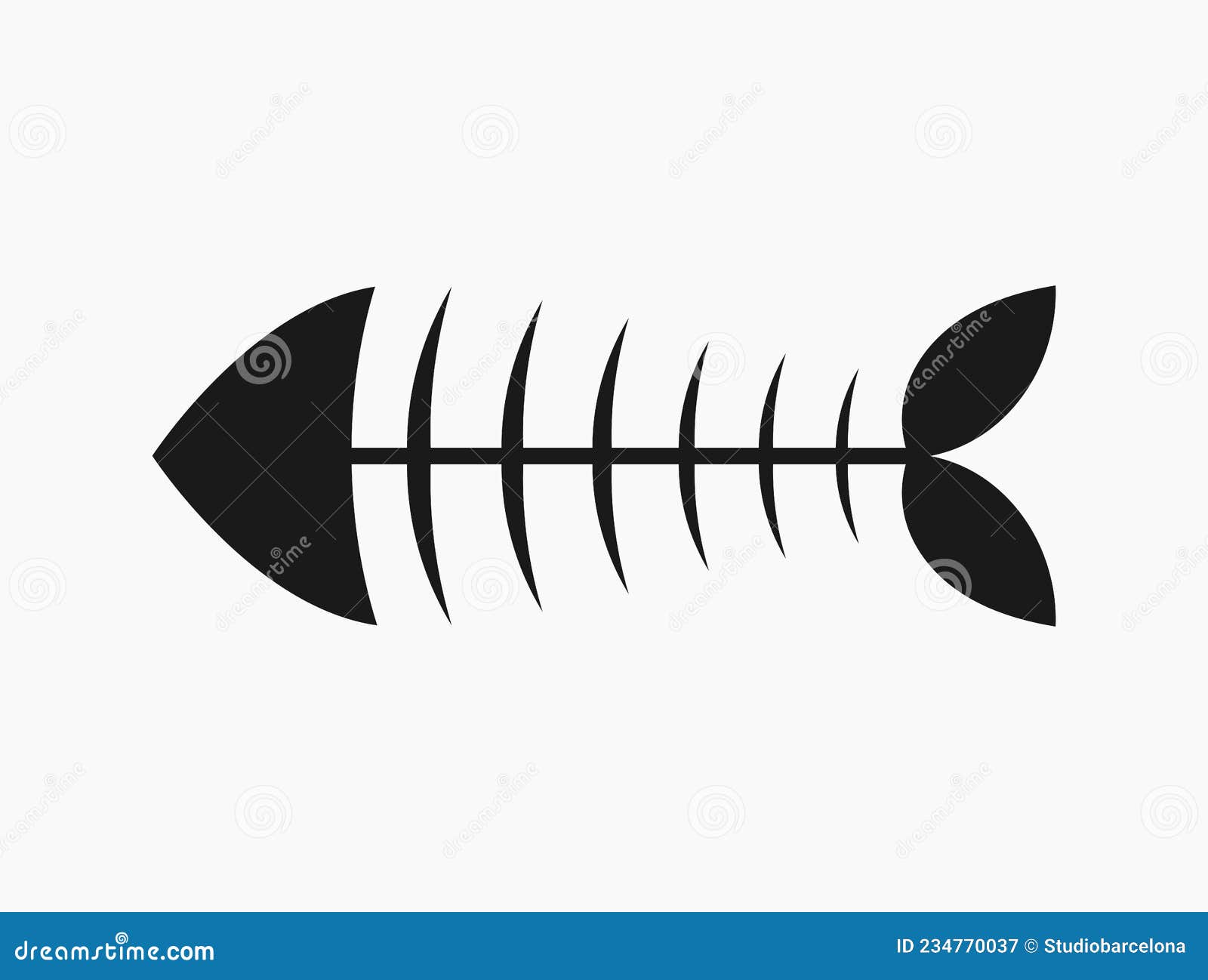 Black Fish Bone Vector Illustration Stock Vector - Illustration of ...