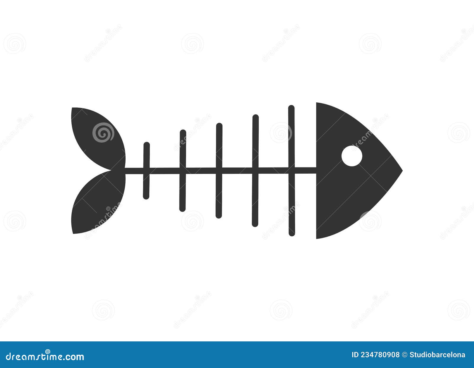 Black Fish Bone Vector Illustration Stock Vector - Illustration of bone ...