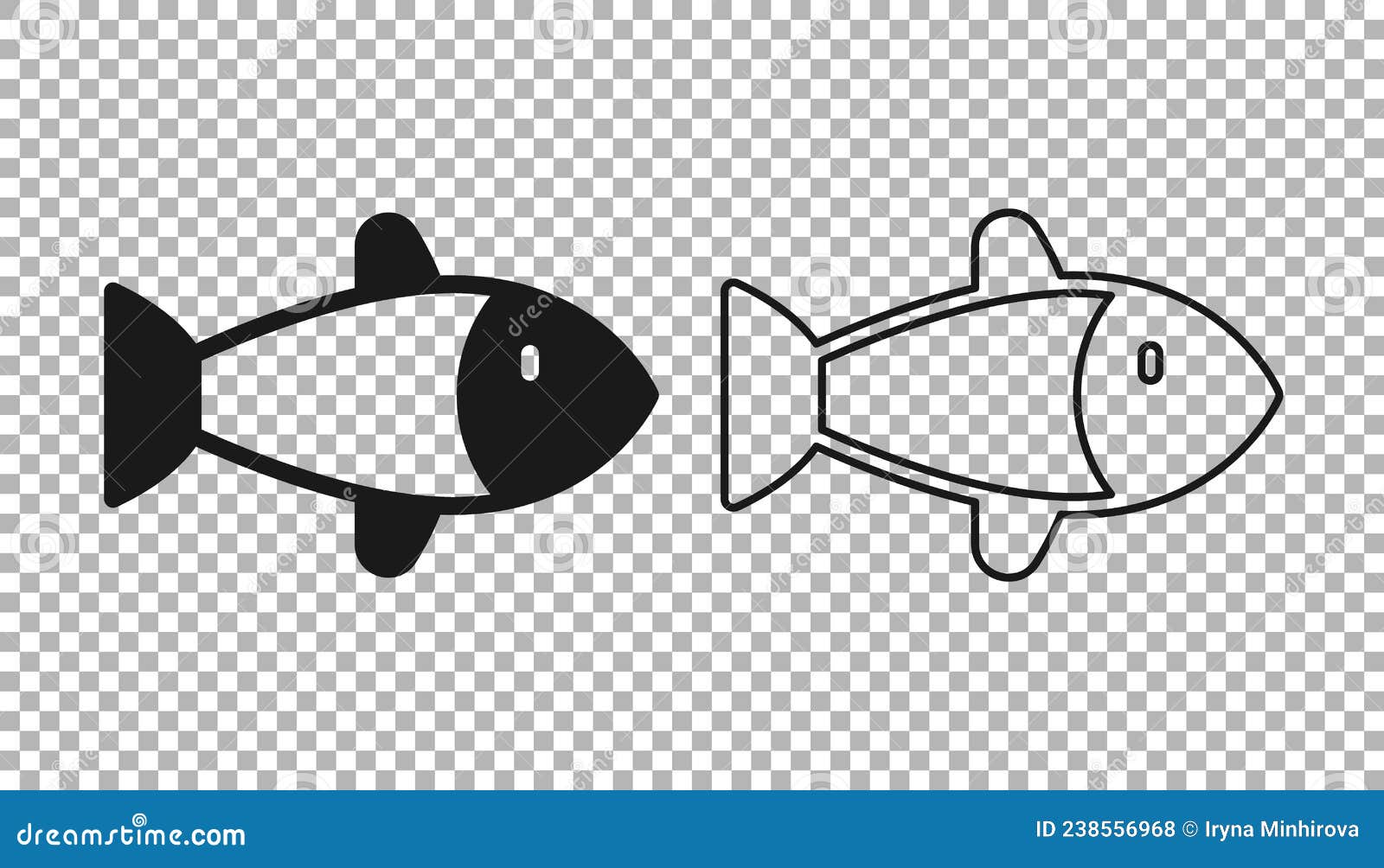 Black Fish Icon Isolated on Transparent Background. Vector Stock Vector ...