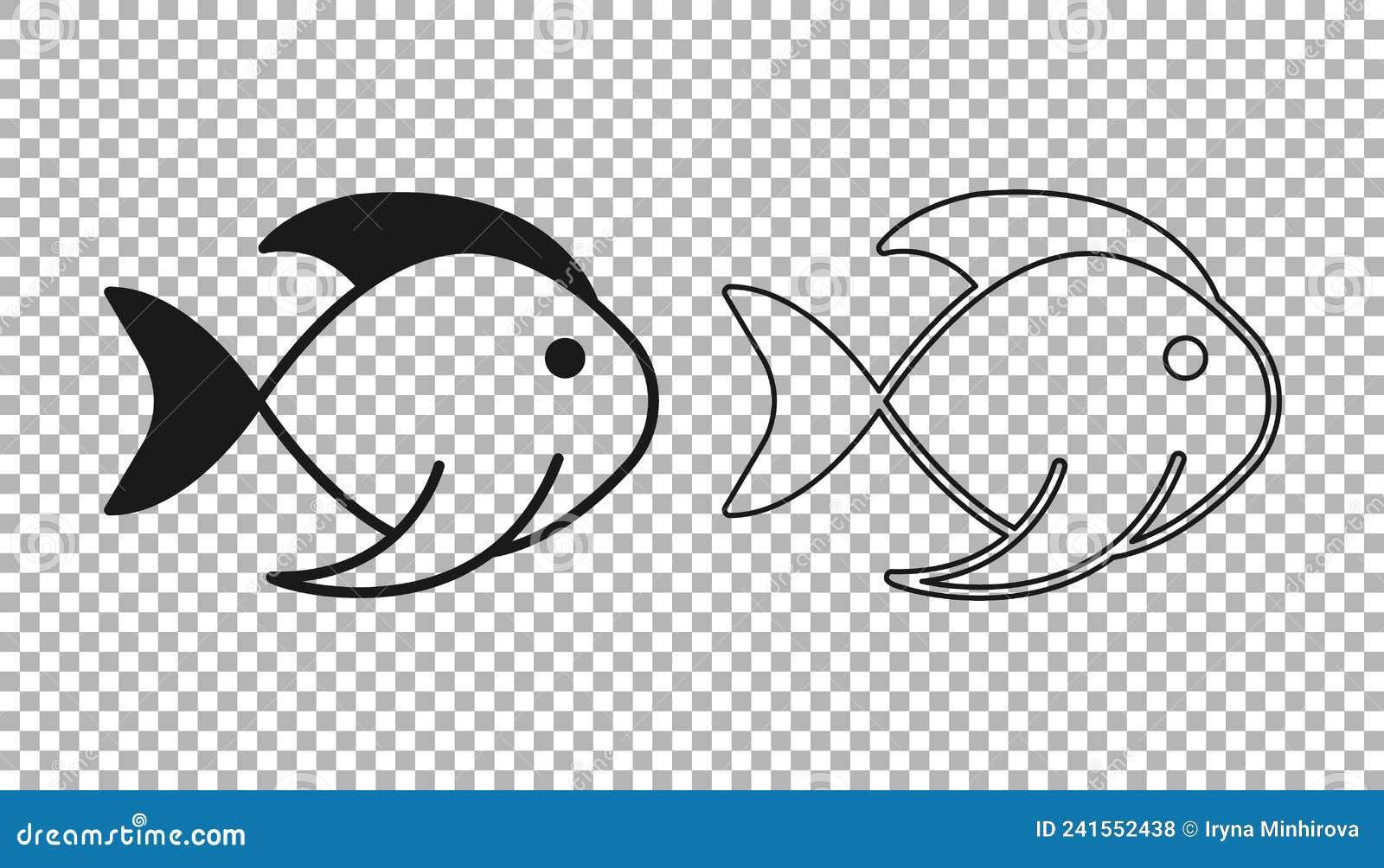 Black Fish Icon Isolated on Transparent Background. Vector Stock Vector ...