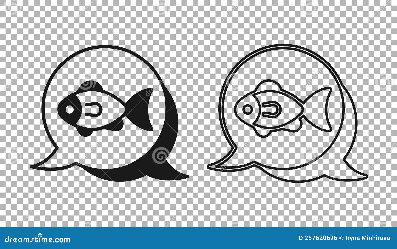 Black Fish Icon Isolated on Transparent Background. Vector Stock Vector ...