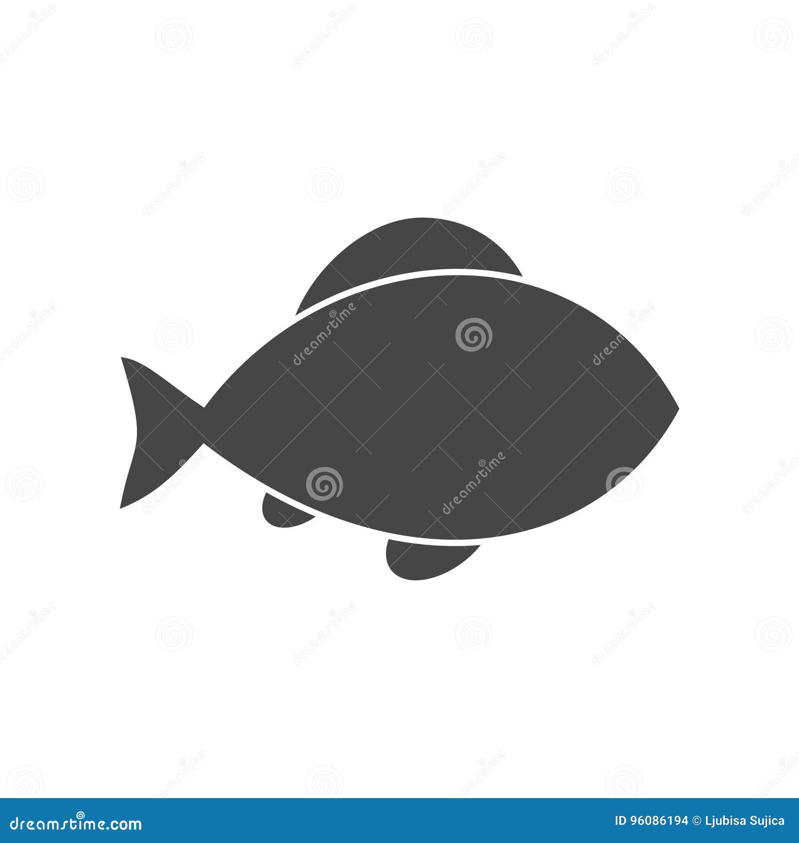 Black Fish Icon on White Background Stock Vector - Illustration of fish ...