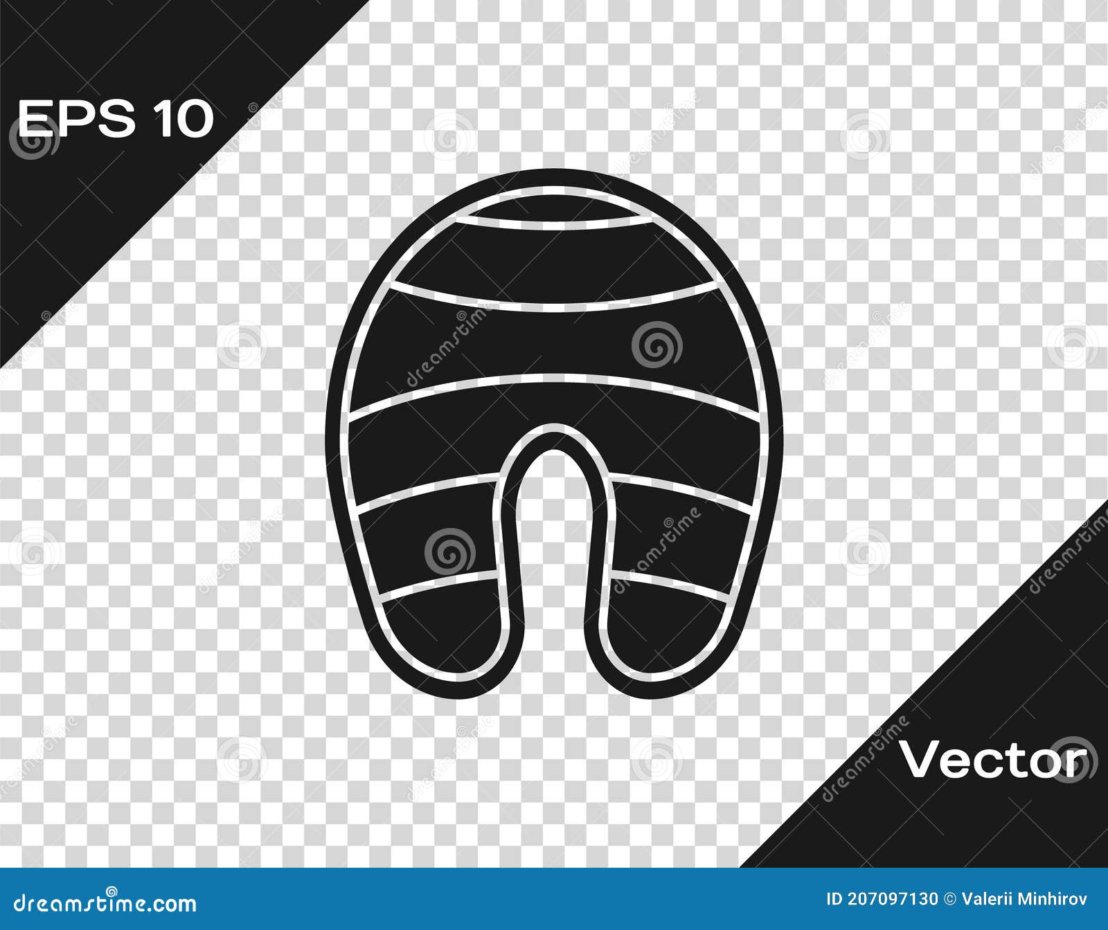 Black Fish Steak Icon Isolated on Transparent Background. Vector Stock ...