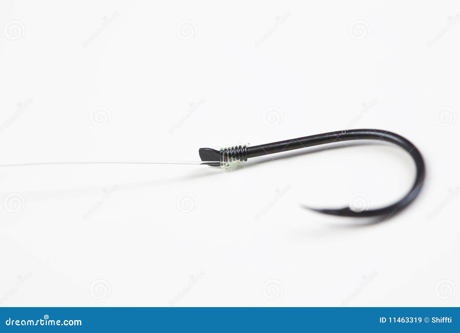Black Fishing Hook on White Stock Image - Image of hook, curve: 11463319